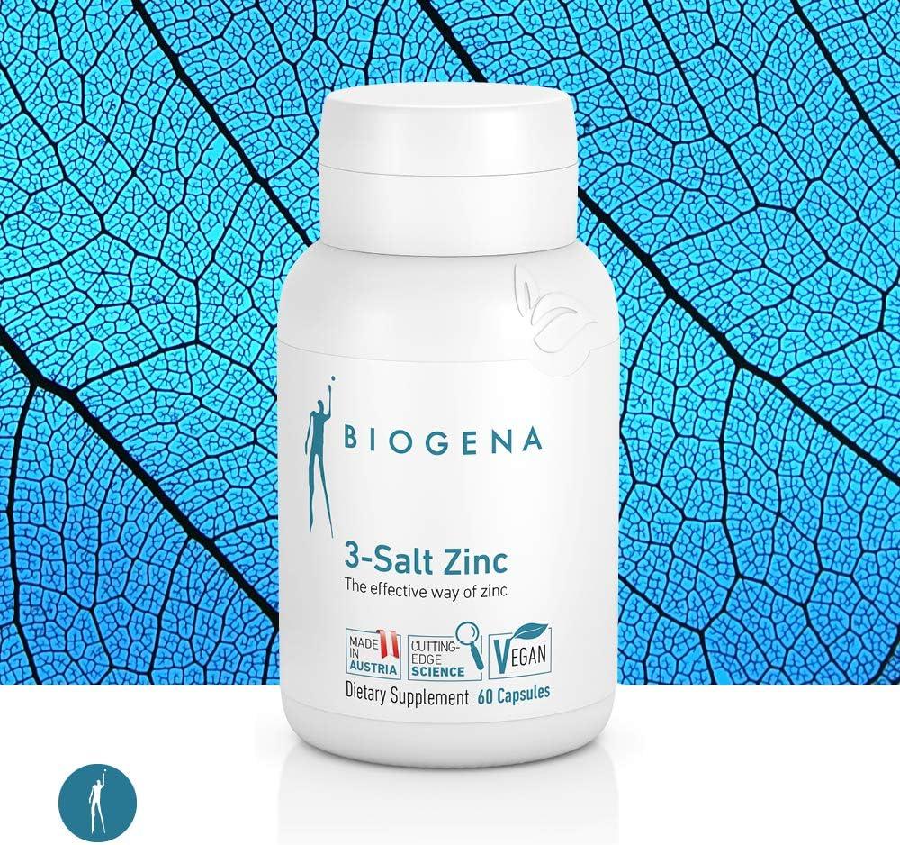 Biogena 3-Salt Zinc - 60 Capsules for Immune Support | Vegan Formula ...