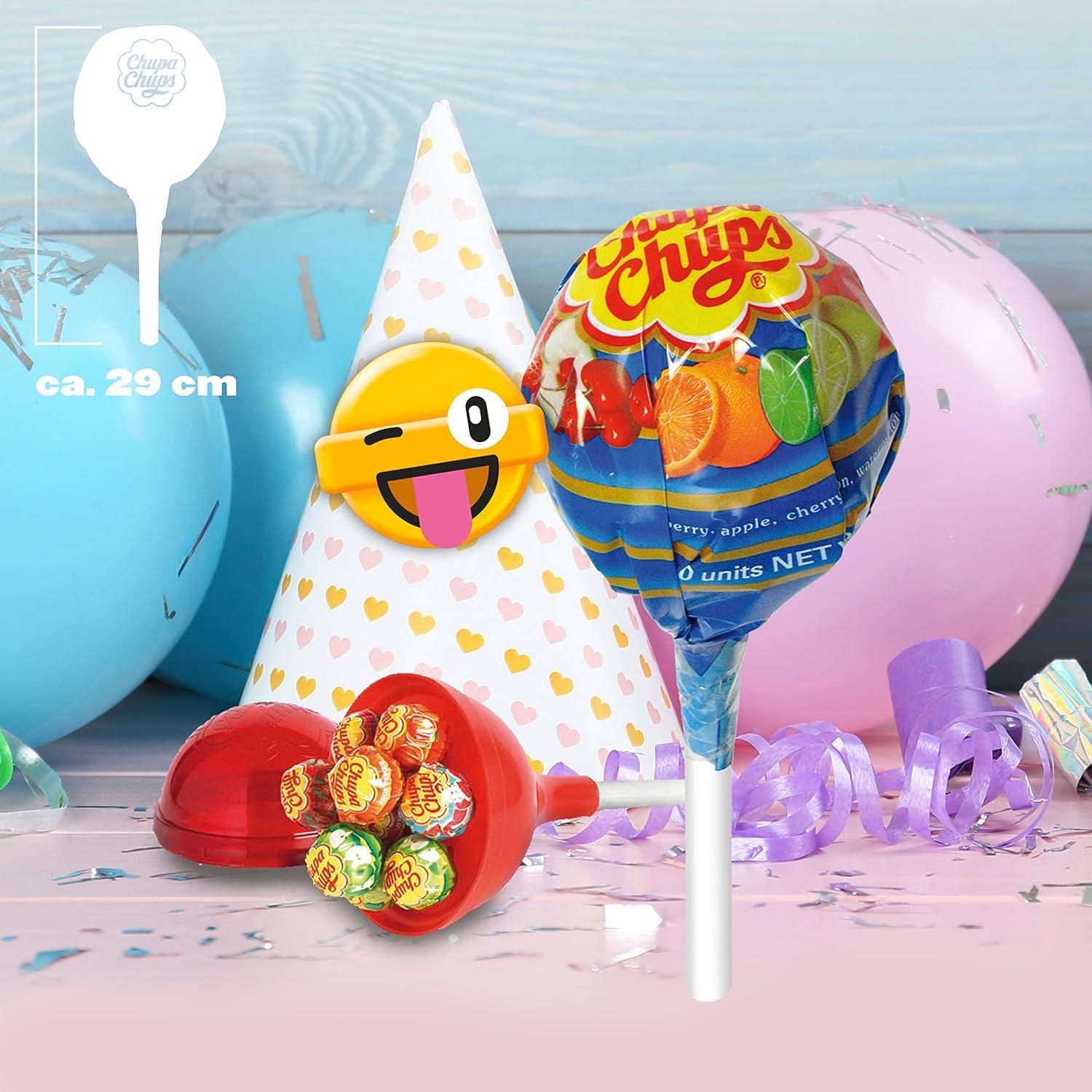 Chupa Chups Mega Lollipops XXL Lollipop with 10 Mini Fruit Flavors in 3 ...