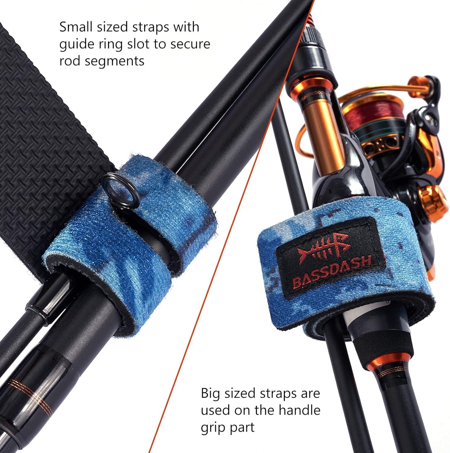 Fishing Rod Straps 6-Pack: Stretchy Waterproof Wrap Ties for Spinning ...