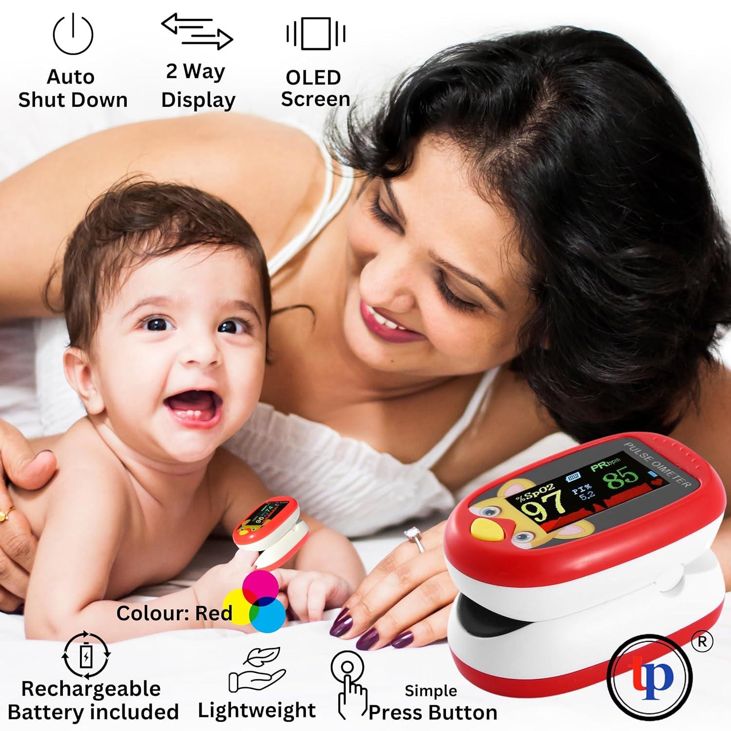 Pediatric Pulse Oximeter | CE FCC Approved Heart Rate Monitor | Kids Finger Blood Oxygen ...