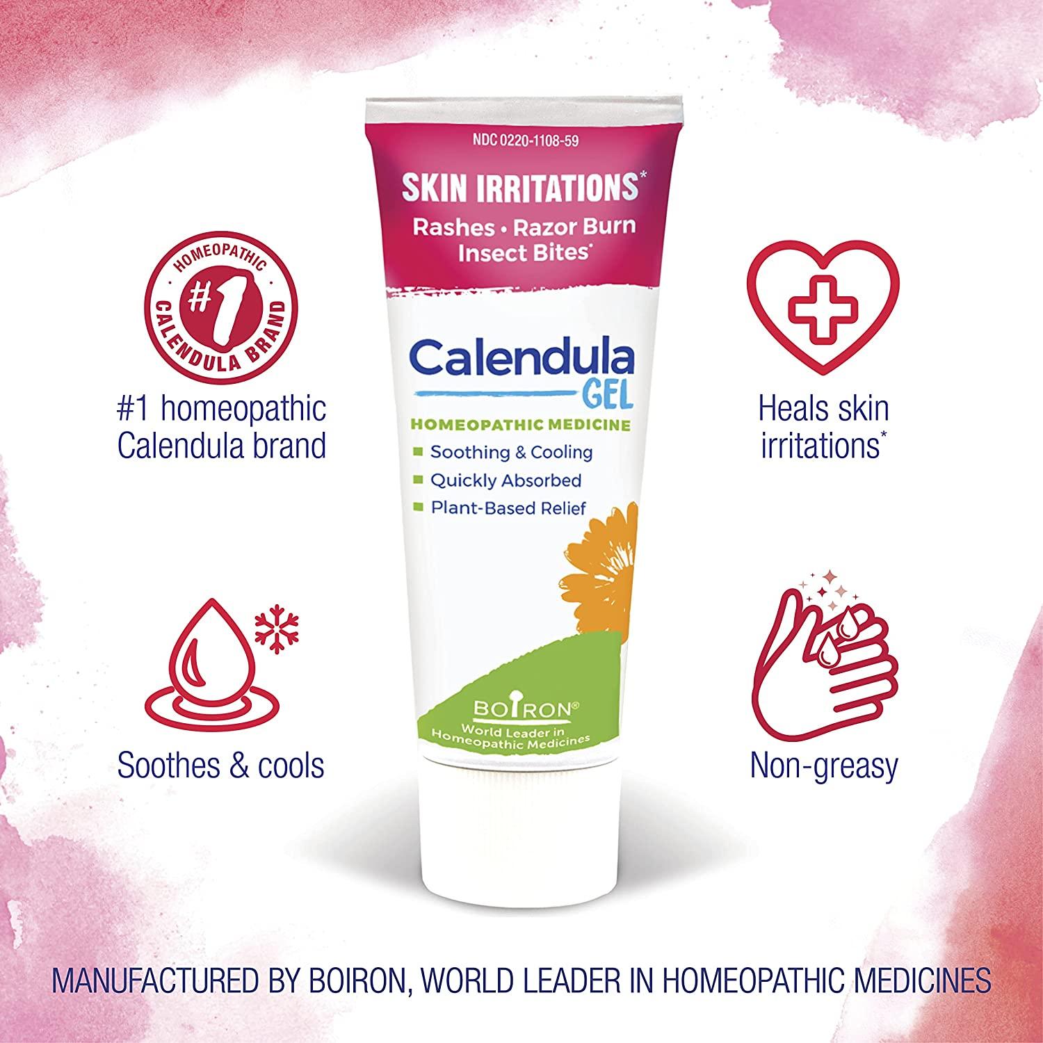Boiron Calendula Gel Relief from Rashes, Skin Irritations, Razor Burn ...