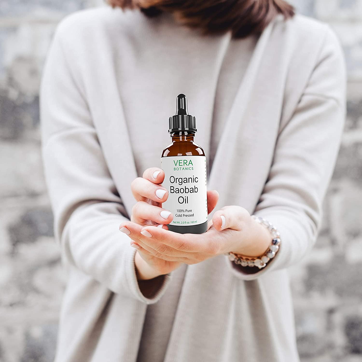 Vera Botanics Organic Baobab Oil 100% Pure & Natural | Cold-Pressed for ...