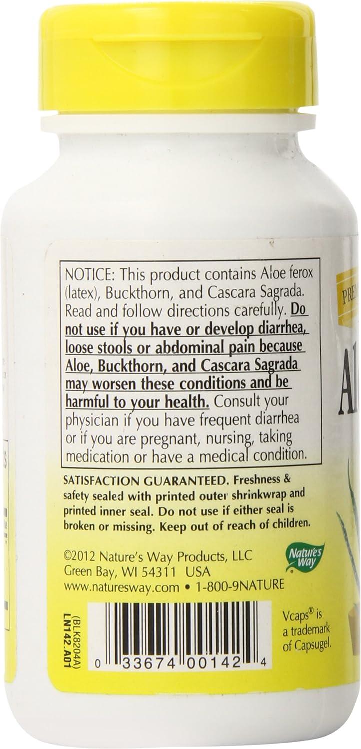 Nature's Way Aloemaxlax Capsules 100 Count - Vegetarian with Cascara ...
