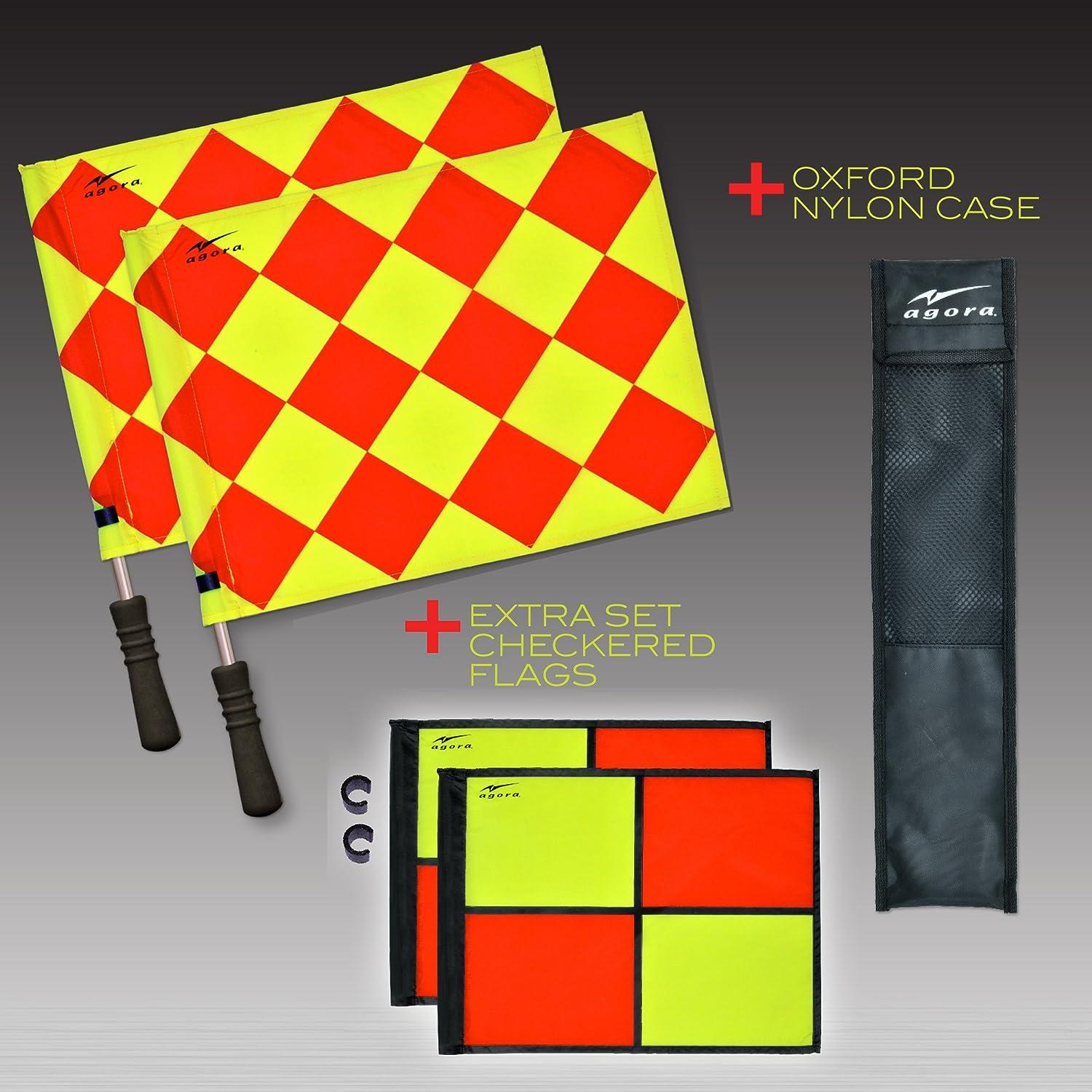 AGORA Pro Line Duo Premium Rotating Soccer Referee Flags with Case ...