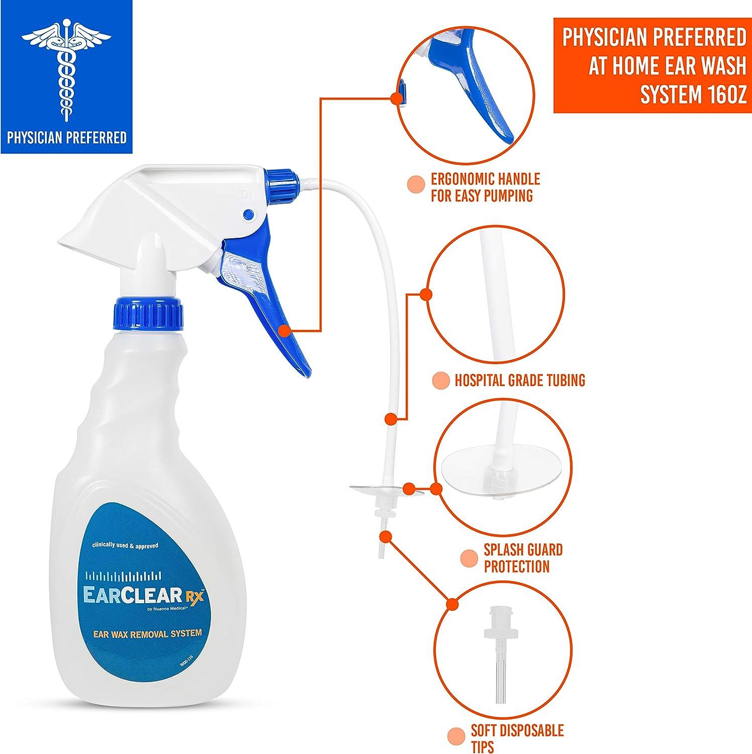 EarClear Rx Ear Wash Kit - Flexible Ear Washer with Drops & 20 Tips ...