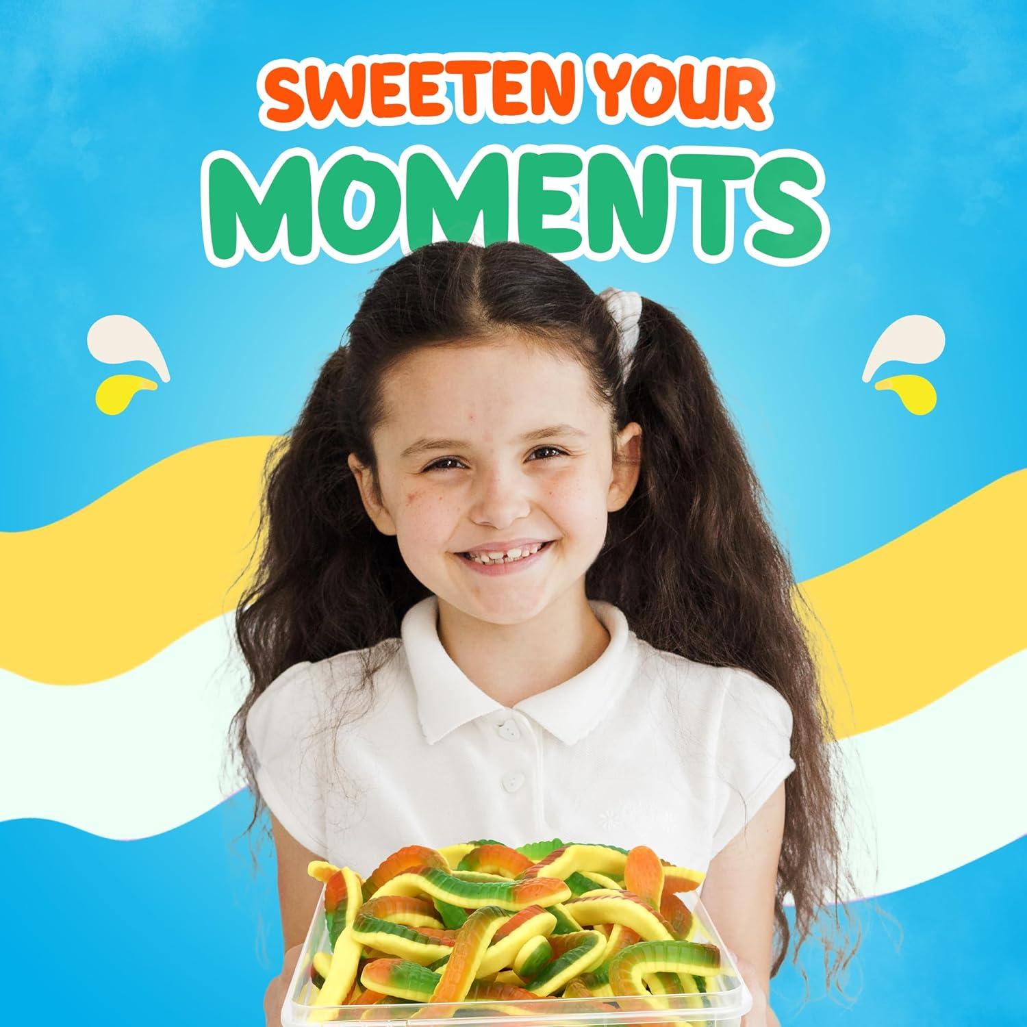 Sweetzone Yellow Belly Snakes Tub Filled With Gummy Snakes Snacks Fun ...