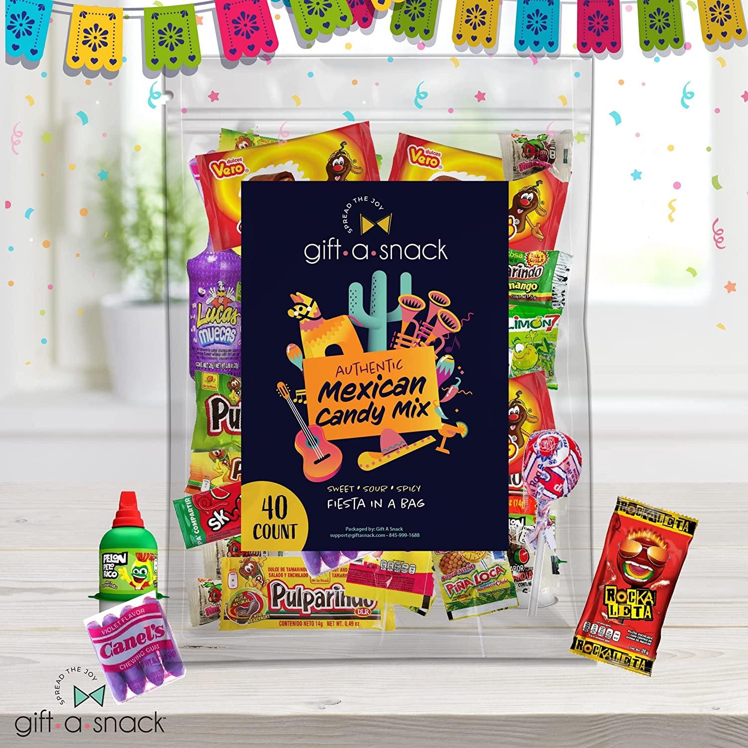 Mexican Candy Mix Gift Box (40 Count) - Spicy Sweet & Sour Assortment ...