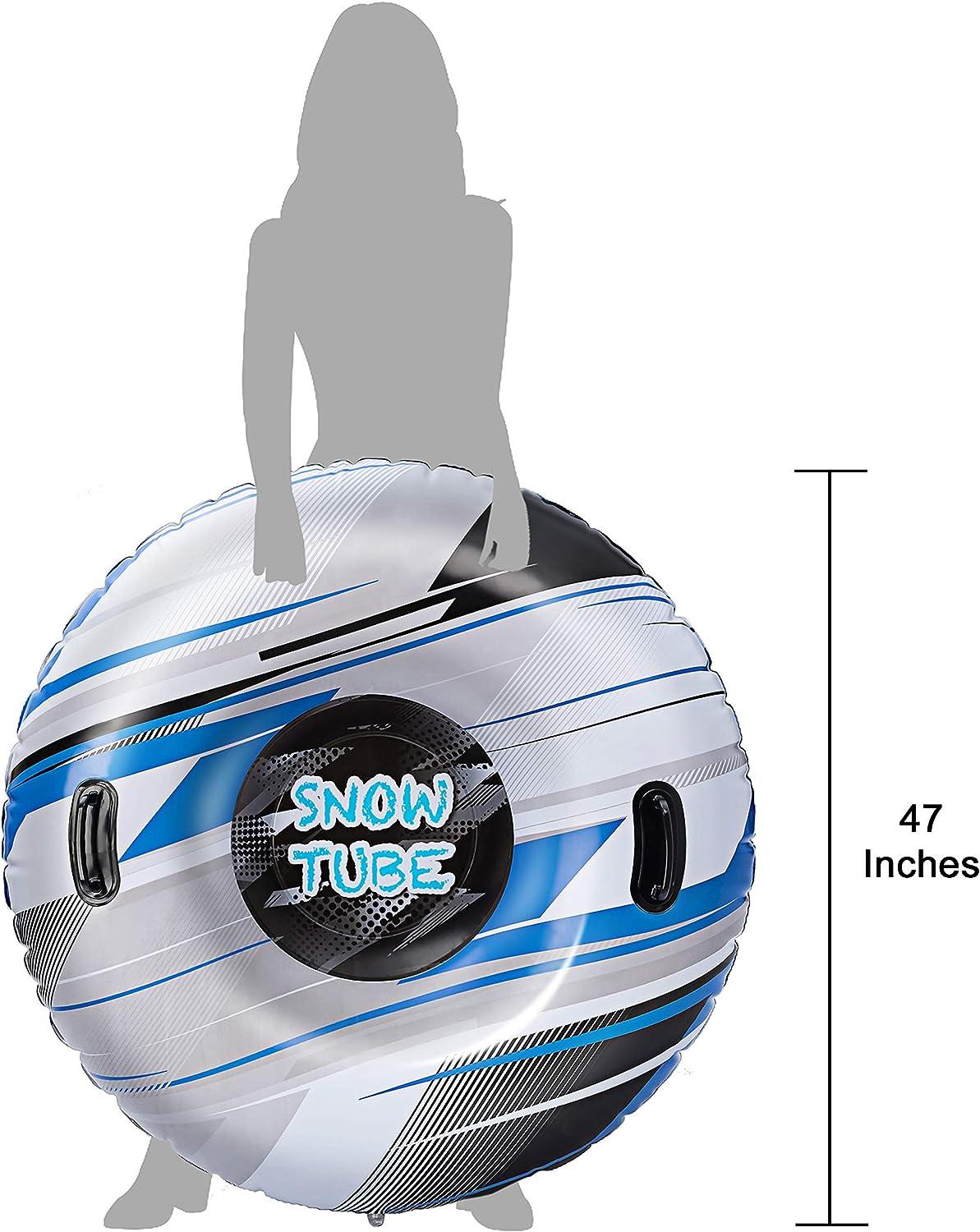 47'' Heavy-Duty Inflatable Snow Tube for Sledding - Silver | Buy Now ...