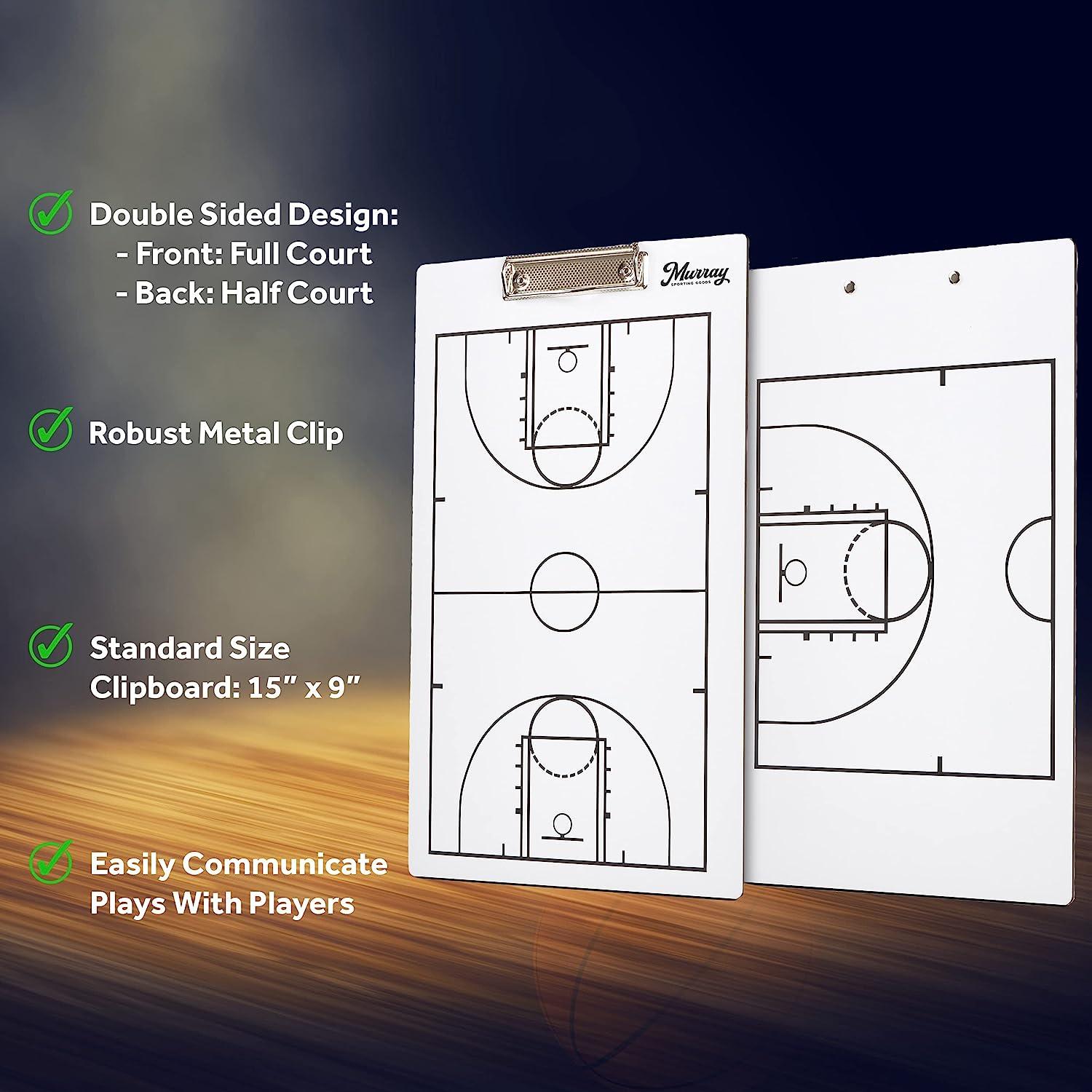 Murray Sporting Goods Basketball Coaches Clipboard | Double-Sided Dry ...
