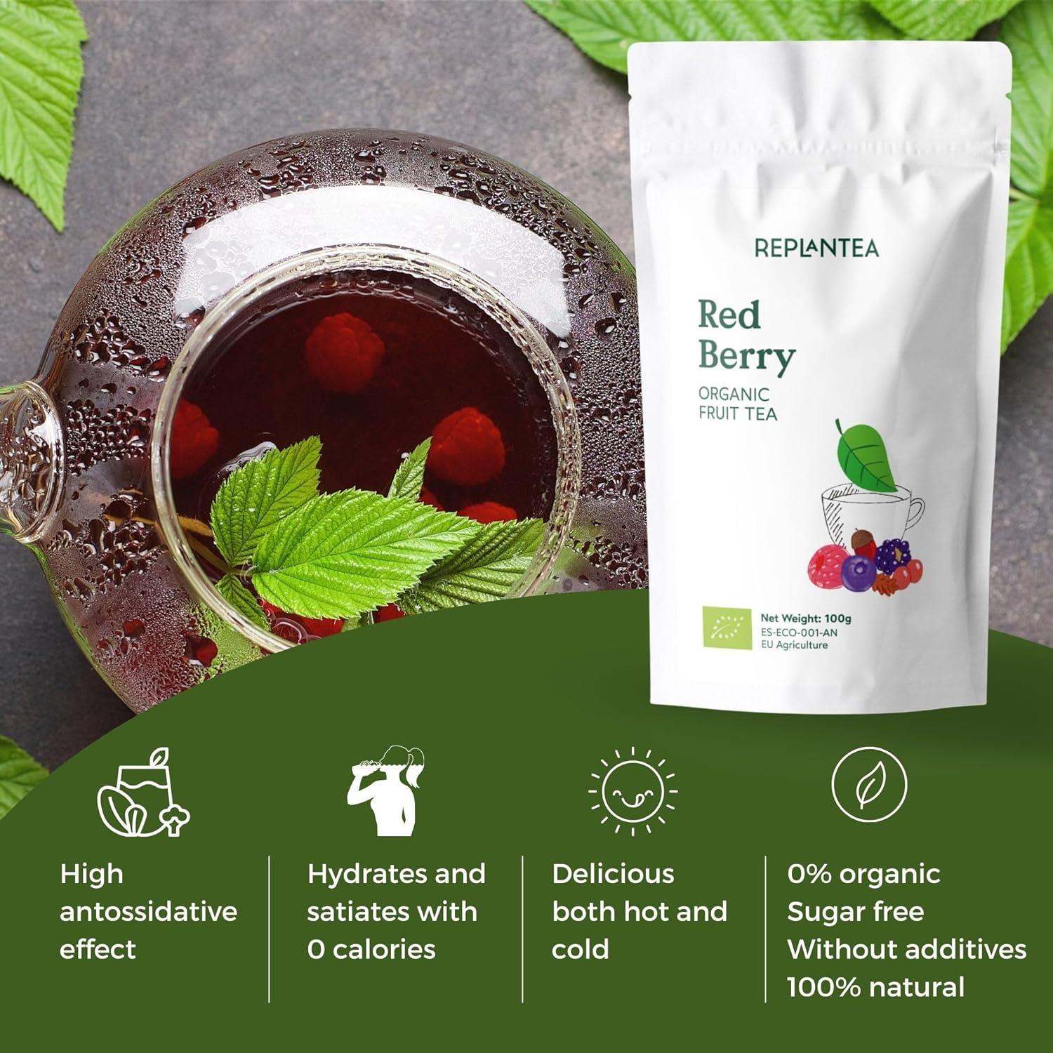 Red Berry Tea Loose Organic 100g (50 Cups) | Caffeine Free Fruit Loose ...