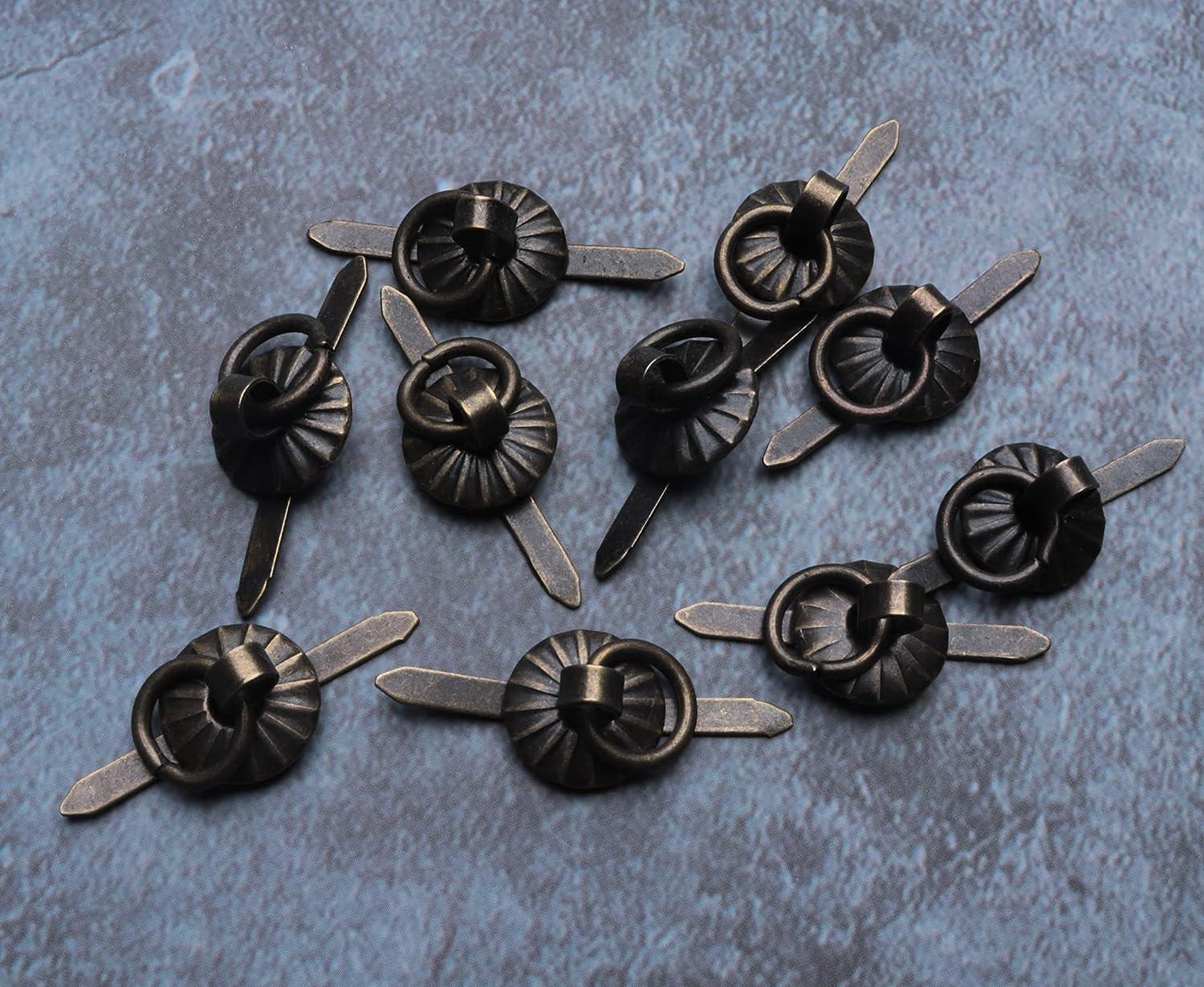 Ruwado 40 Pcs Brad Fastener with Pull Ring Small Metal Vintage Paper ...