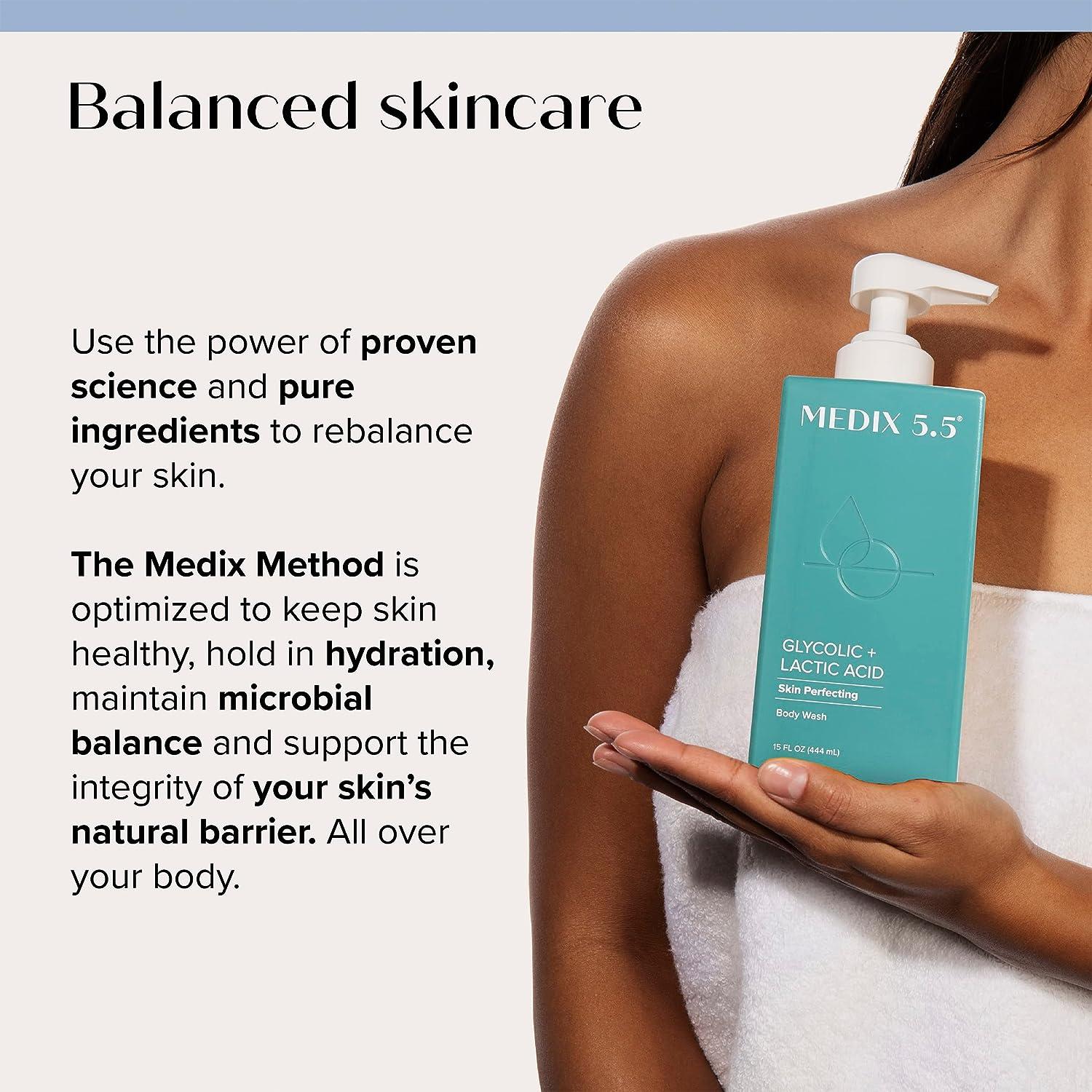 Medix 5.5 Glycolic Acid Exfoliating Body Scrub - Anti-Aging Body Cleanser for KP Bumps & Acne ...