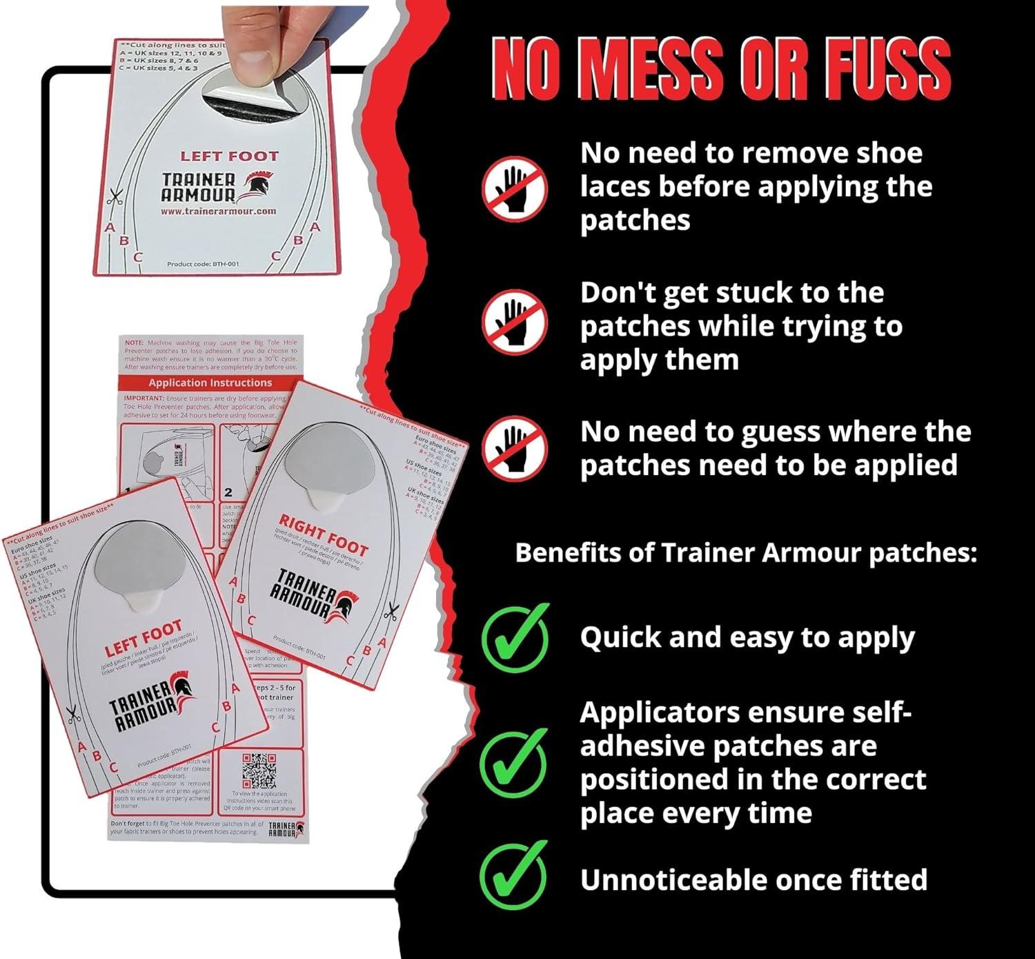 Trainer Armour - Big Toe Hole Preventer & Repair Patches for Running ...