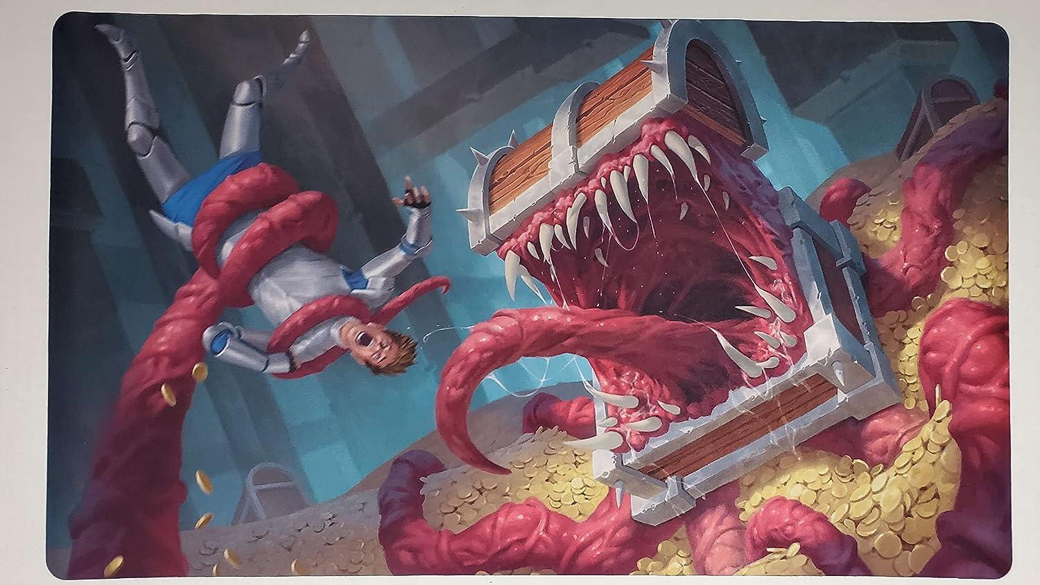 Fantasy North Treasure Chest Mimic TCG Playmat & Mouse Pad - 24x14 ...