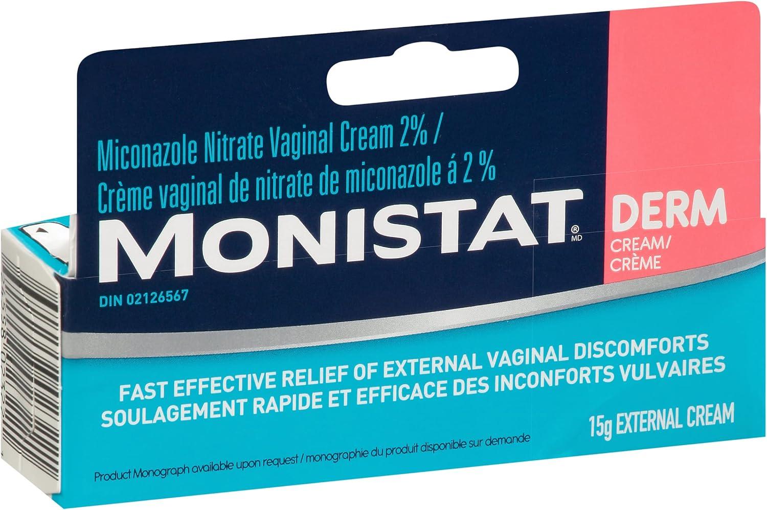 Monistat Vaginal Derm Cream - 15g - Fast Effective Relief of Vaginal ...