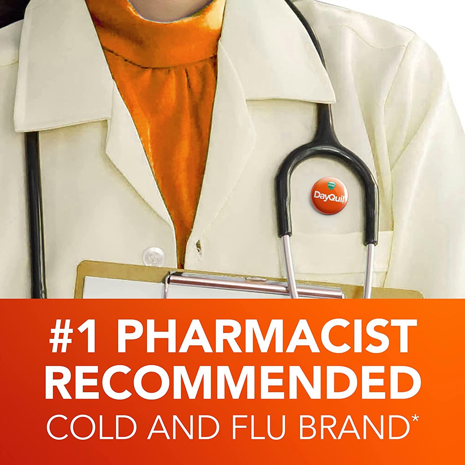 Vicks DayQuil LiquiCaps 48 Count - Cold & Flu Relief for Sore Throat ...