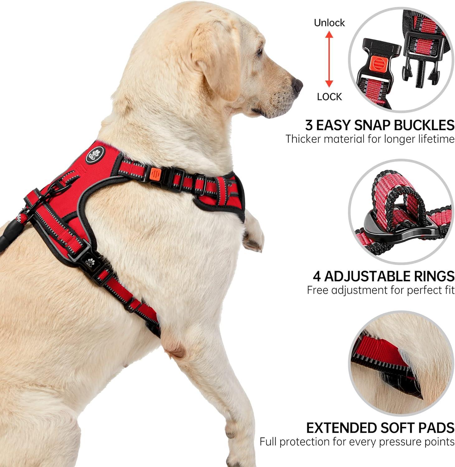 Nestroad Red Dog Harness for Small Dogs - Cushioned Anti-Train Chest ...