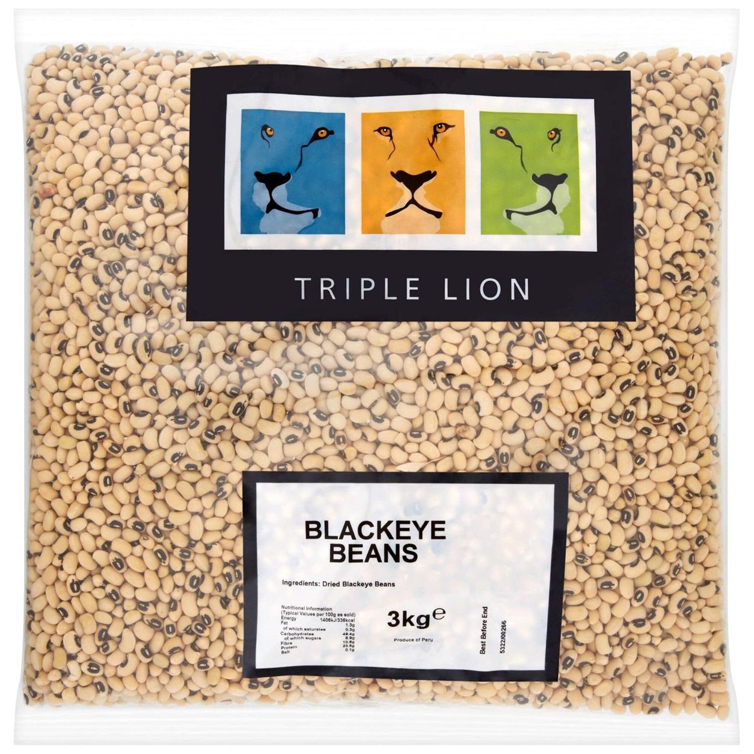 Premium Triple Lion Blackeye Beans - 1x3kg | High Quality Beans | Buy ...