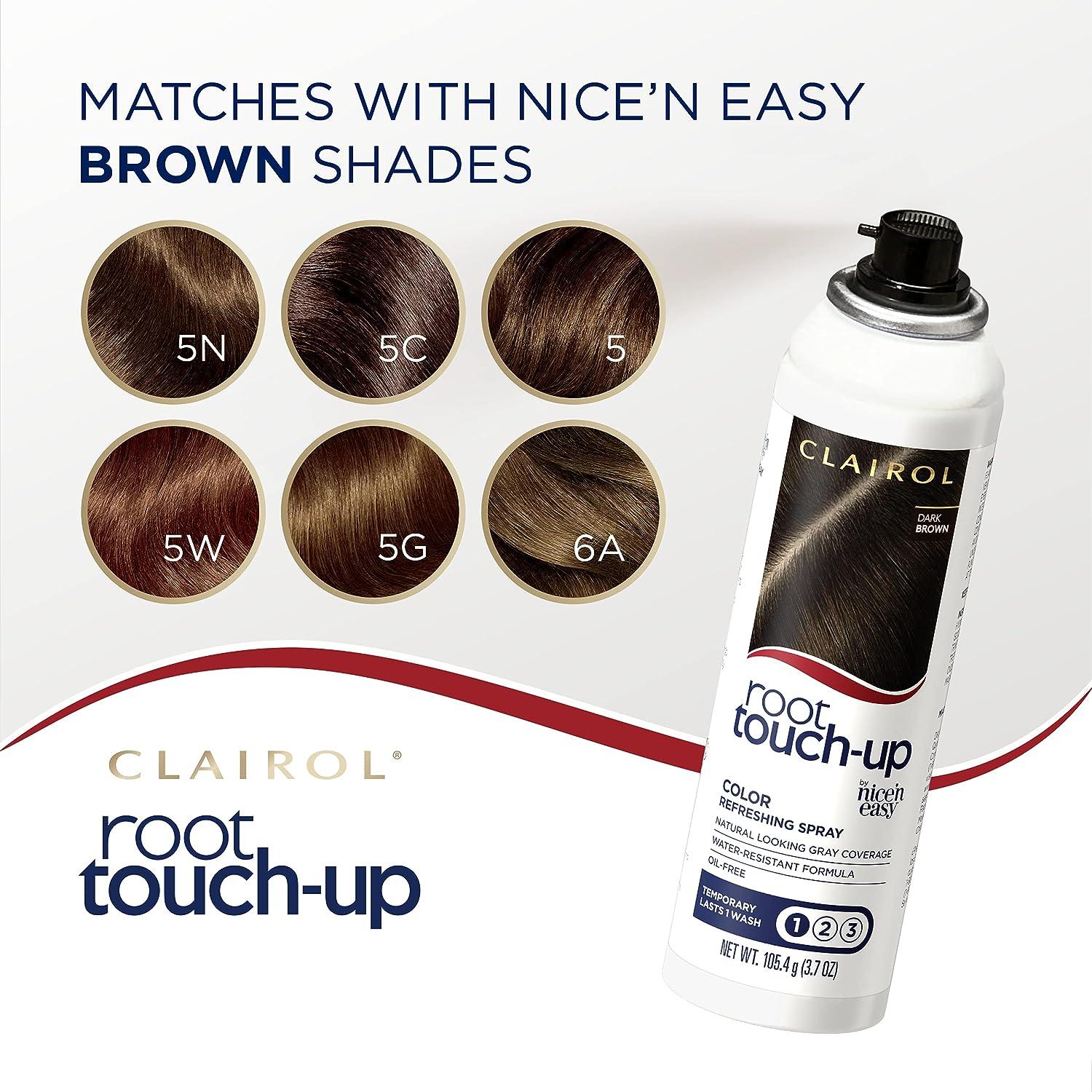 Clairol Root Touch-Up Temporary Spray Dark Brown Hair Color 2 Count ...