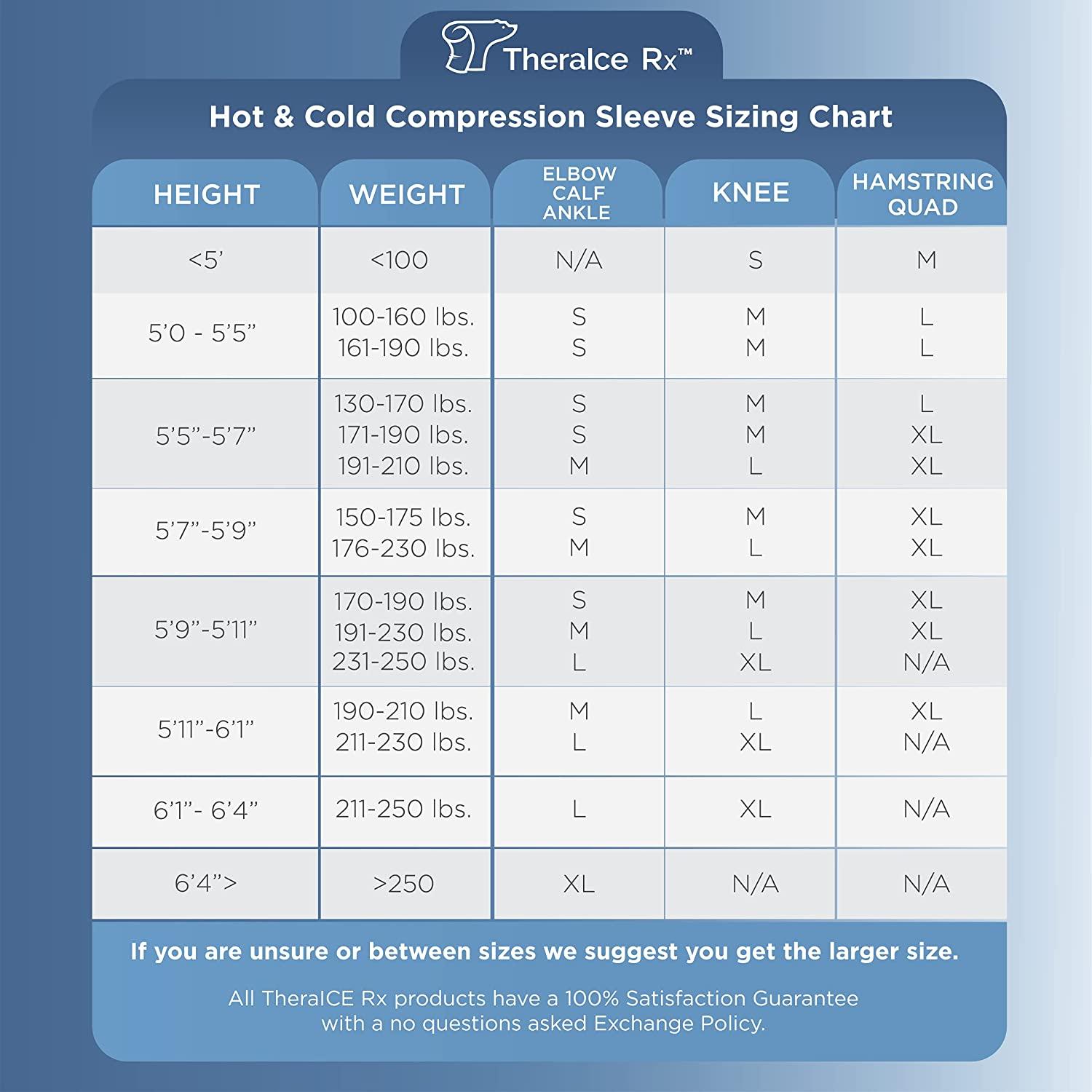 TheraICE Rx Medium Black Knee Elbow Ice Pack Compression Sleeve ...