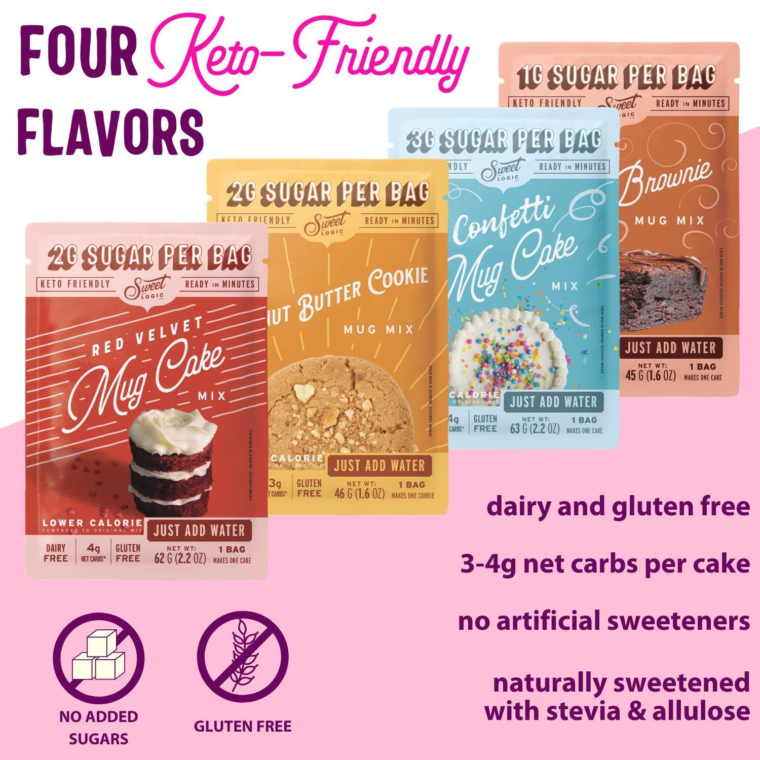 SWEET LOGIC Keto Dessert Mug Cake Mixes - Variety Pack | Refined Sugar ...