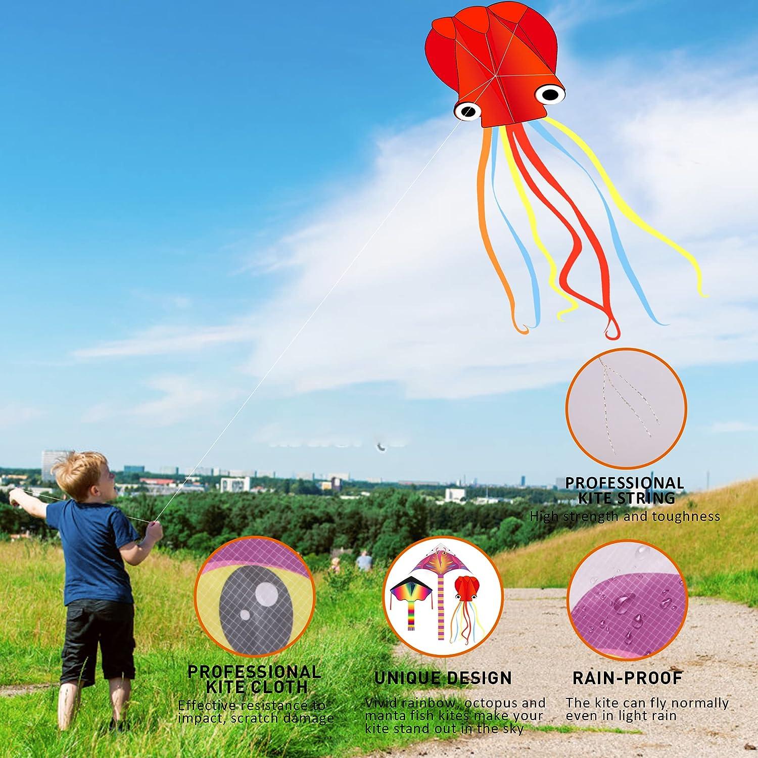 3 Pack Large Kites for Kids & Adults - Easy to Fly and Assemble ...