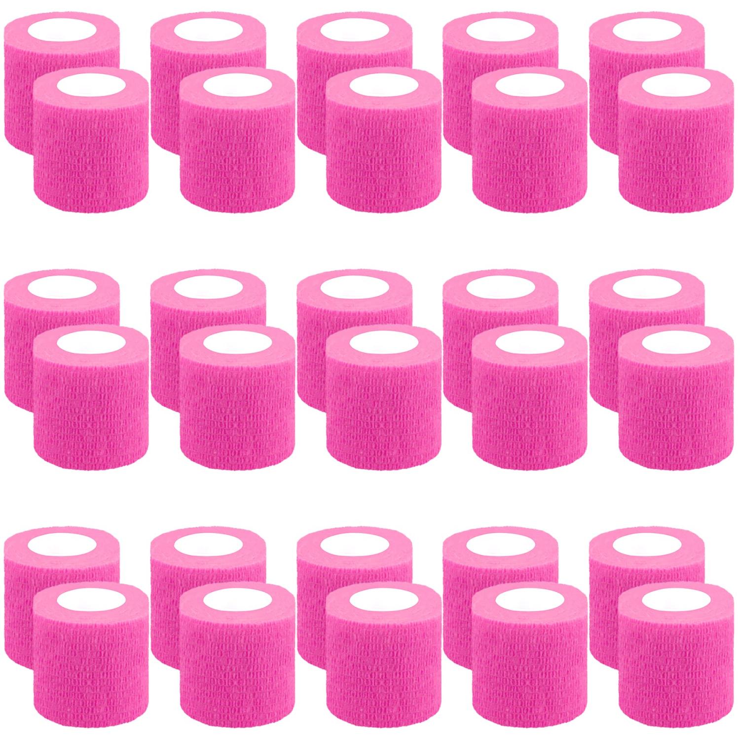BQTQ 30 Rolls Neon Pink 2 Inch Self Adhesive Bandage Wrap for Wrist ...