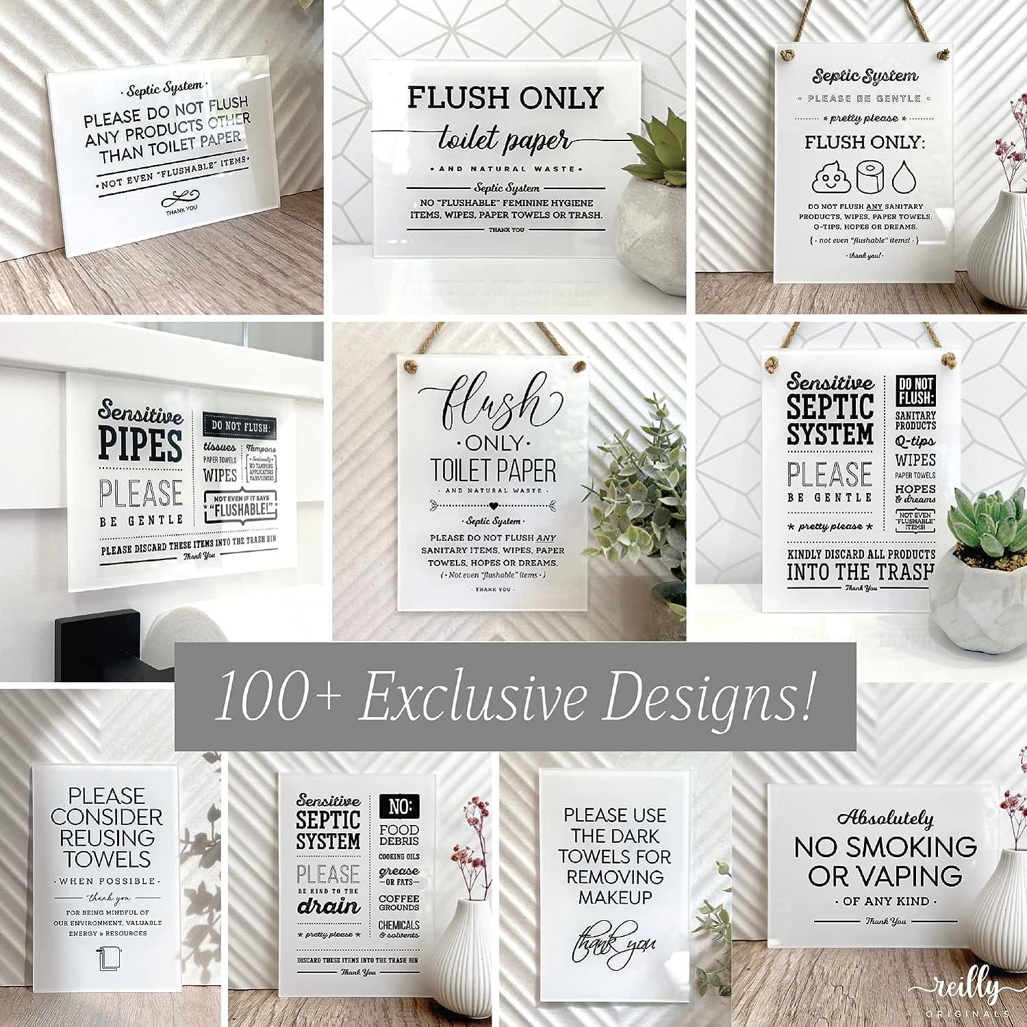 Reilly Originals 6x8 Cute Emoji Septic System Bathroom Sign - Premium ...