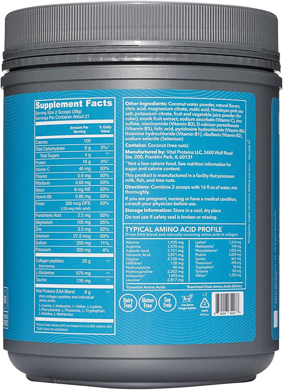 Vital Proteins Performance Recover Watermelon Blueberry â€“ 28.3 oz ...