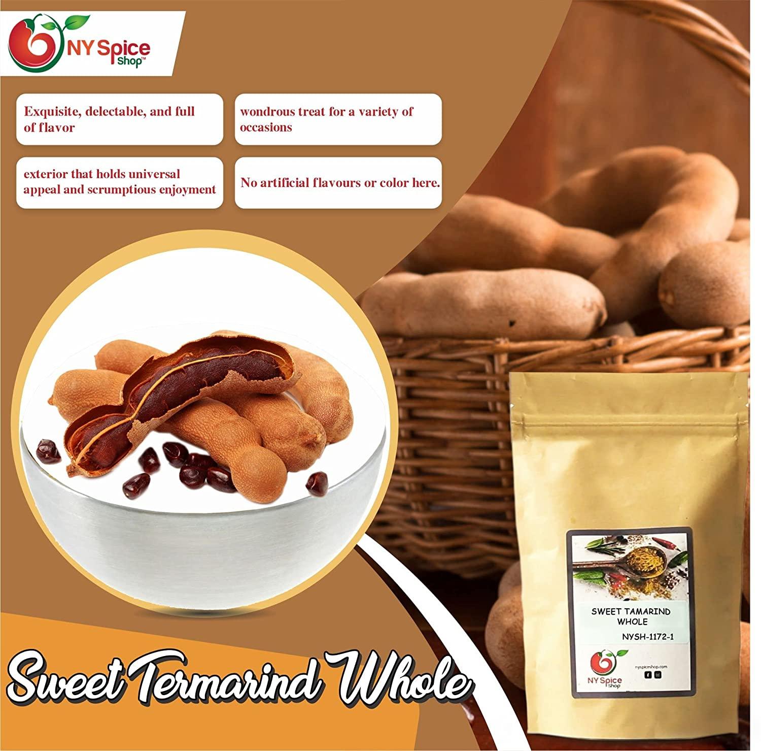 NY Spice Shop Sweet Tamarind Pods - 1 lb Fresh Tamarind Candy, Whole ...