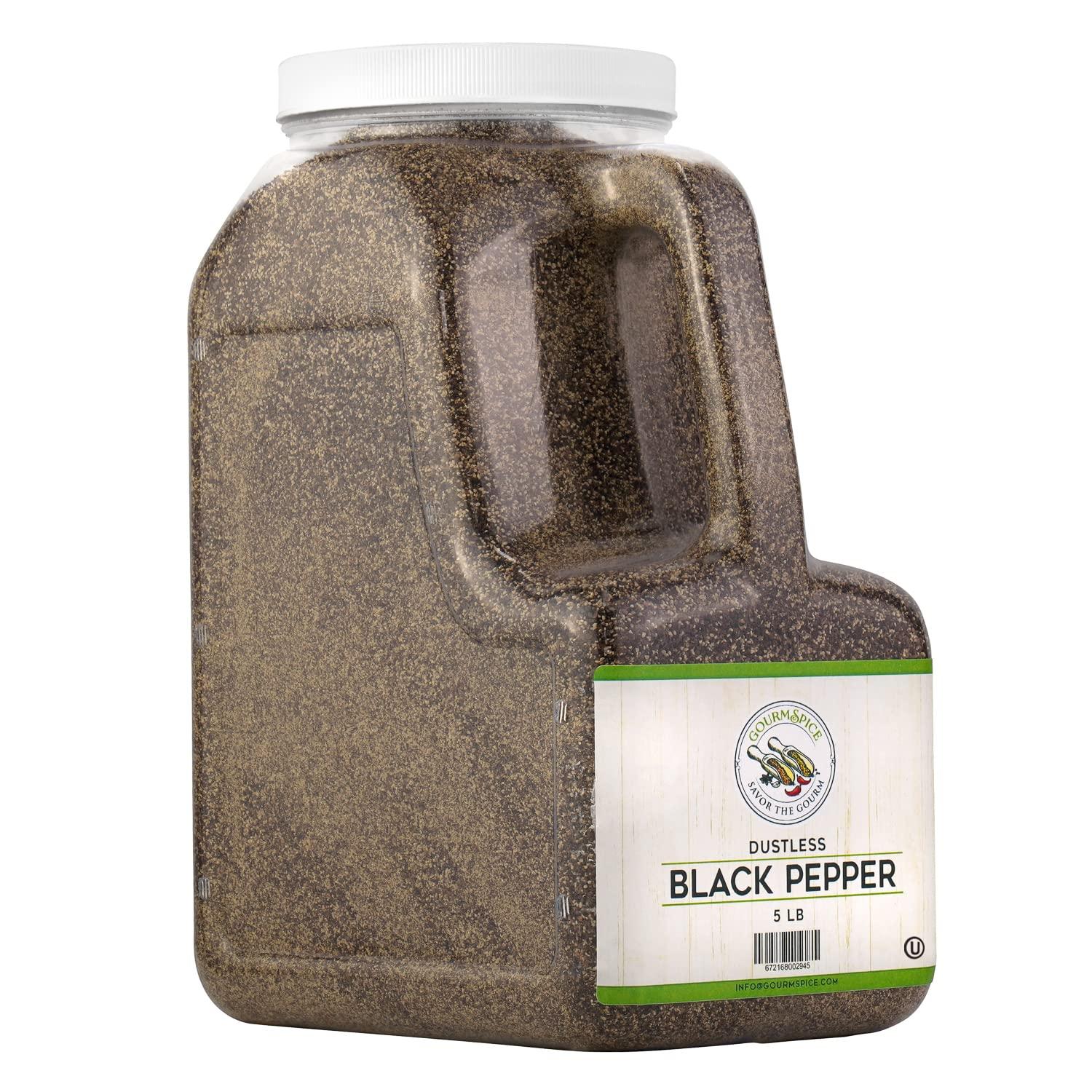 Gourmspice Dustless Ground Black Pepper 5lb | Fresh High Grade Kosher ...