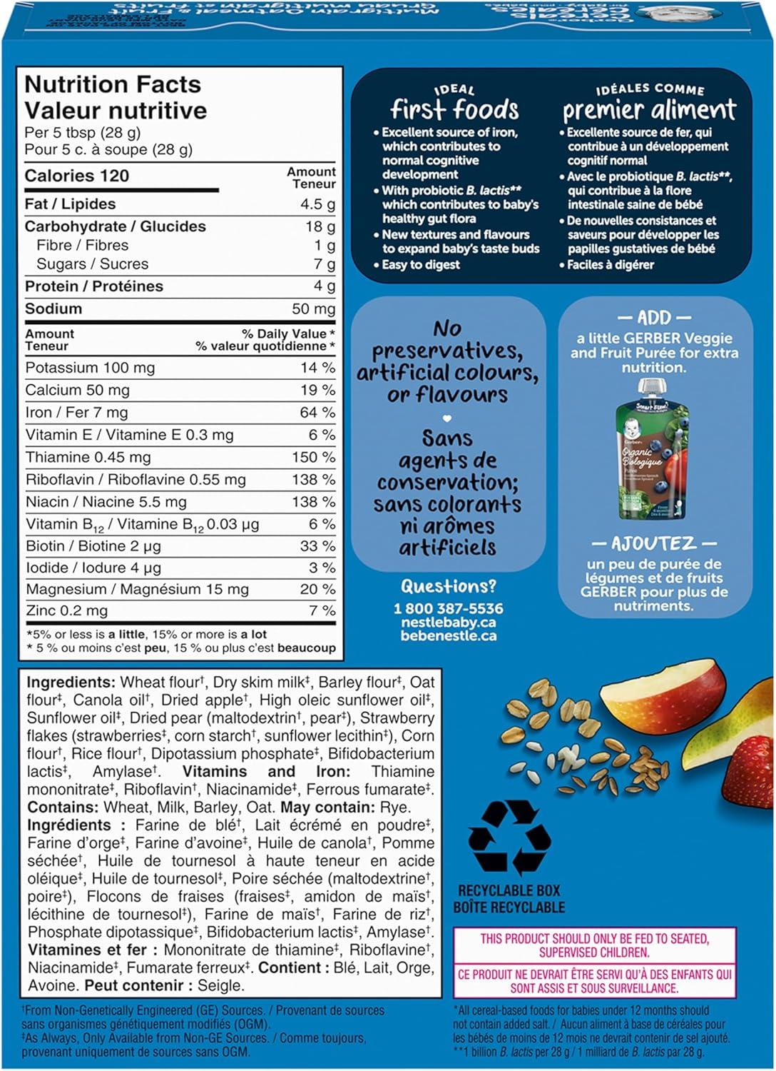 Nestle Gerber Nestle Gerber Mixed Grains with Fruit Baby Cereal 227g ...