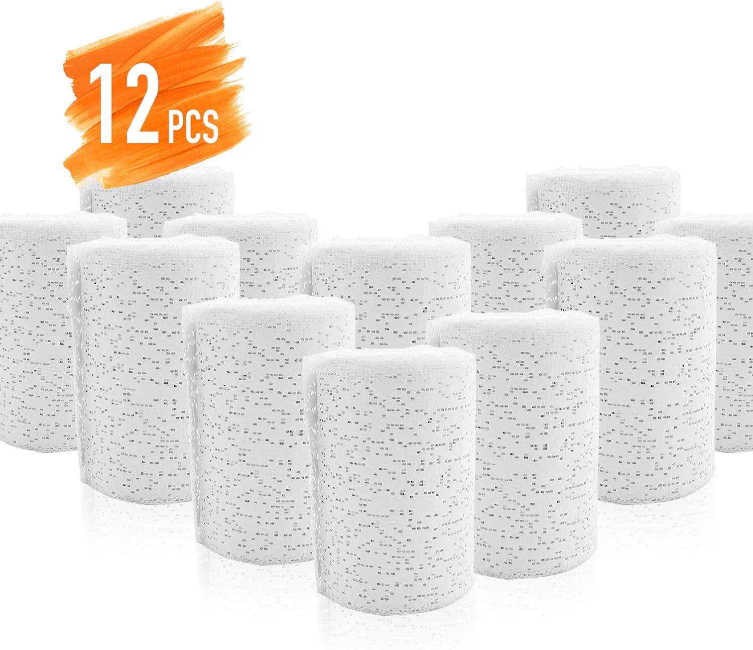 Plaster Cloth Rolls (Pack of 12) - Gauze Bandages for Body Casts Craft ...