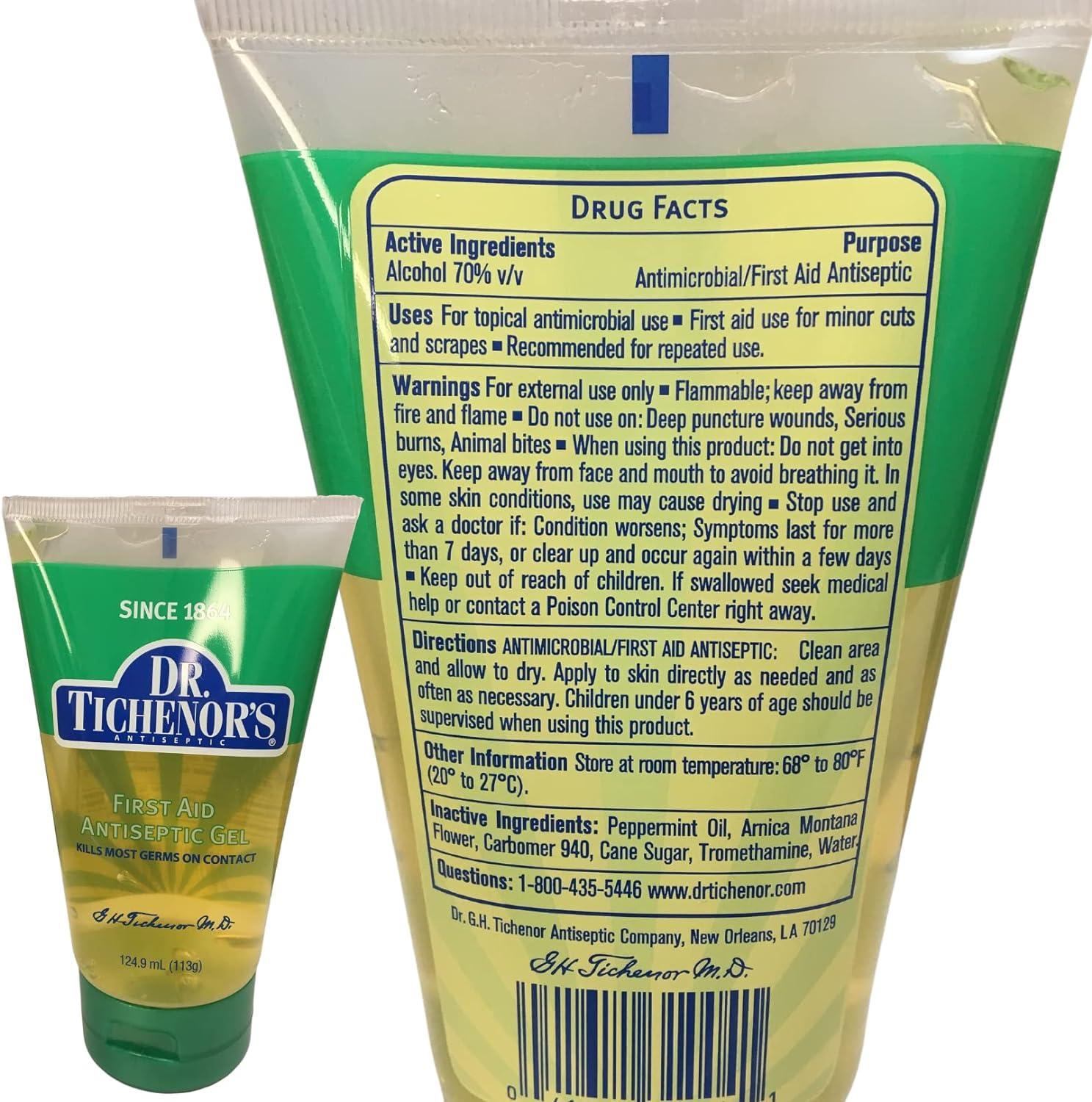 Dr. Ticheor's First Aid Antiseptic Gel 2 Pack - Antimicrobial First Aid ...