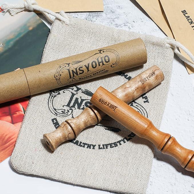 INSYOHO Wooden Vapour Less Inhaler with Nicotine-Free Aromatherapy ...