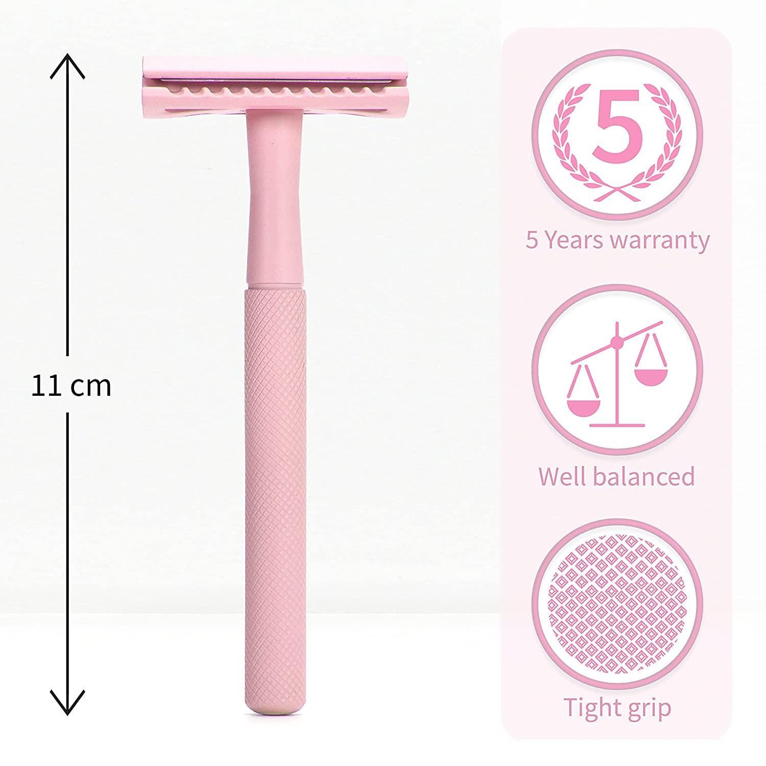 Bambaw Pink Double Edge Safety Razor for Women | Eco-Friendly Reusable ...