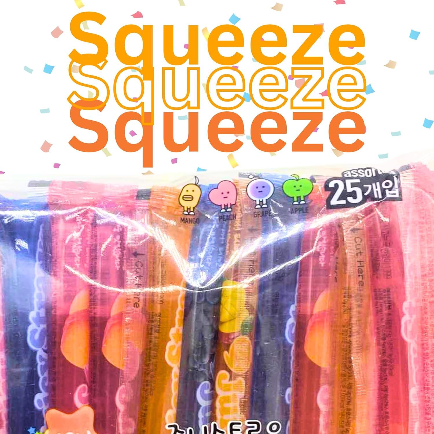 Cremon Fruit Jelly Juicy Straw Assorted Flavours Mango Peach Grape ...