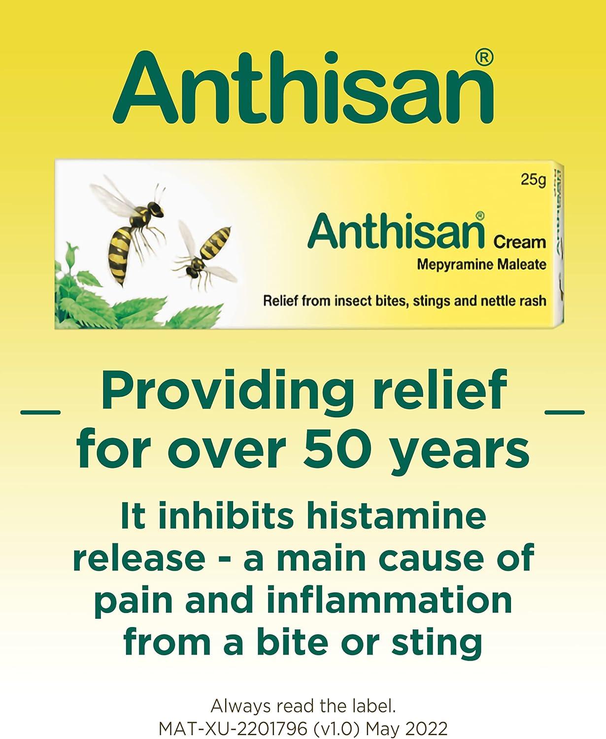 Anthisan Bite & Sting Cream Relief from insect bites stings & stinging ...