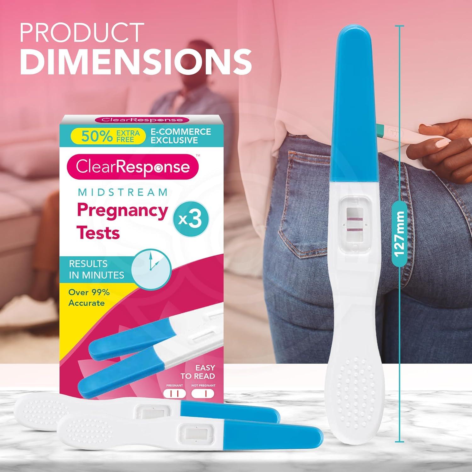 3pk Clear Response Midstream Pregnancy Tests (1x3pk) | Over 99% ...
