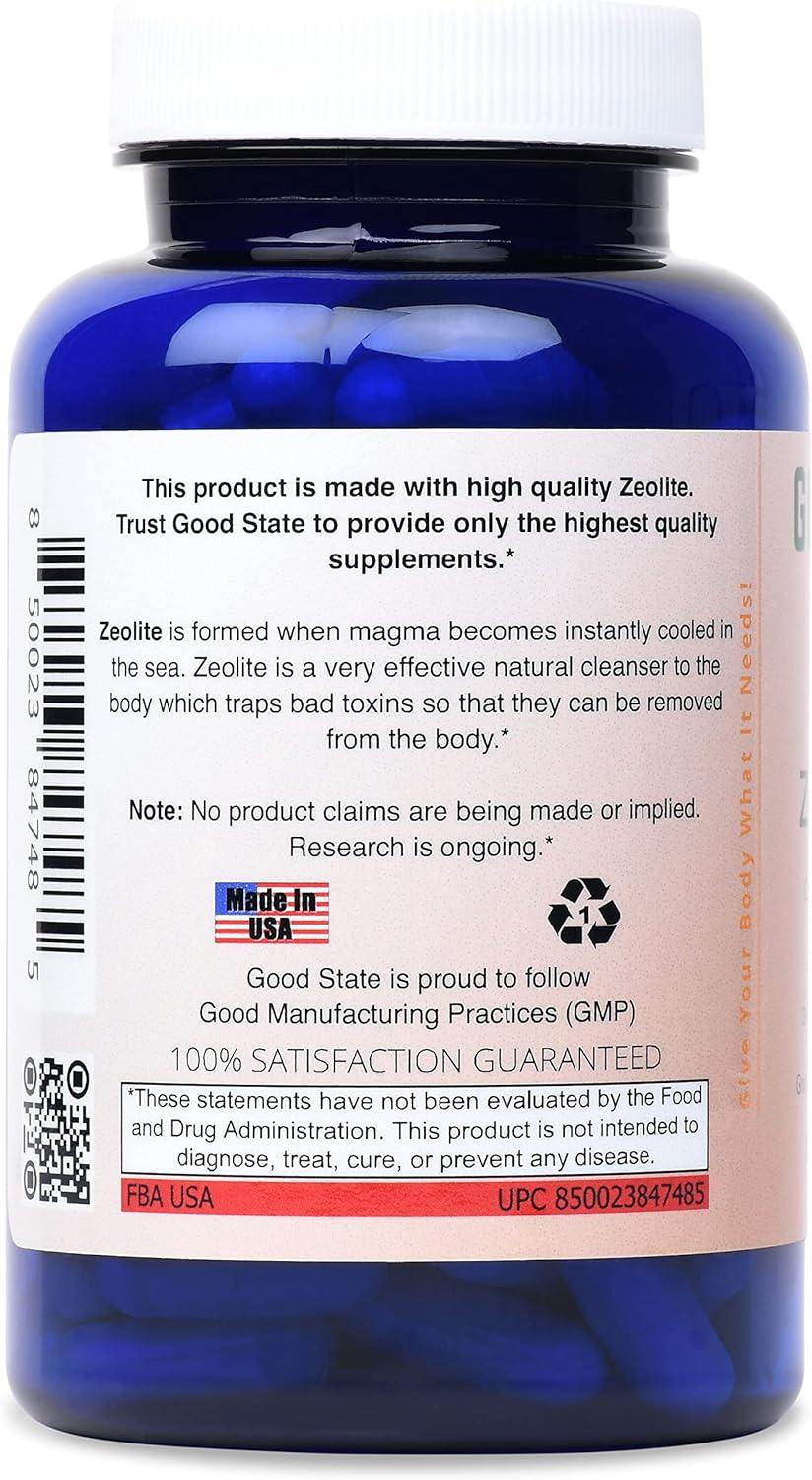 Good State Zeolite Detox Capsules - 600mg Clinoptilolite - 120 Count ...