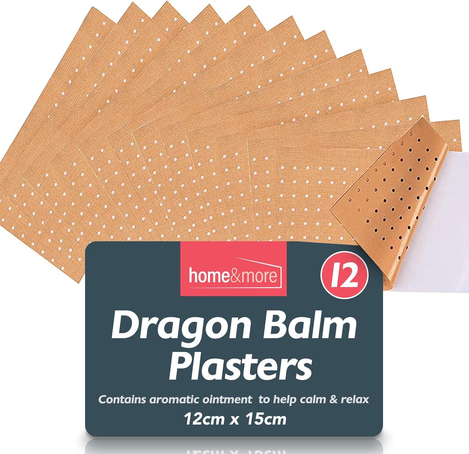 12pk Dragon Balm Plasters | Adhesive Heat Patches for Back, Neck ...