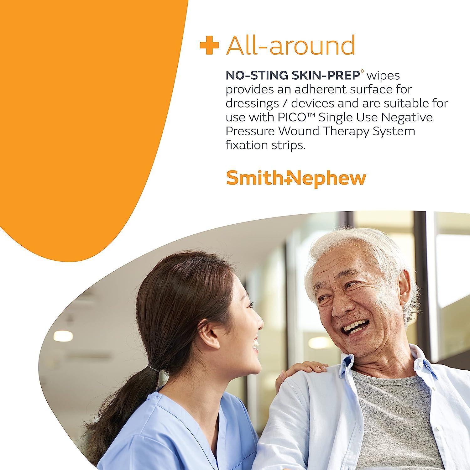 Smith & Nephew NO-STING SKIN-PREP Wipes - Alcohol-Free Skin Barrier ...