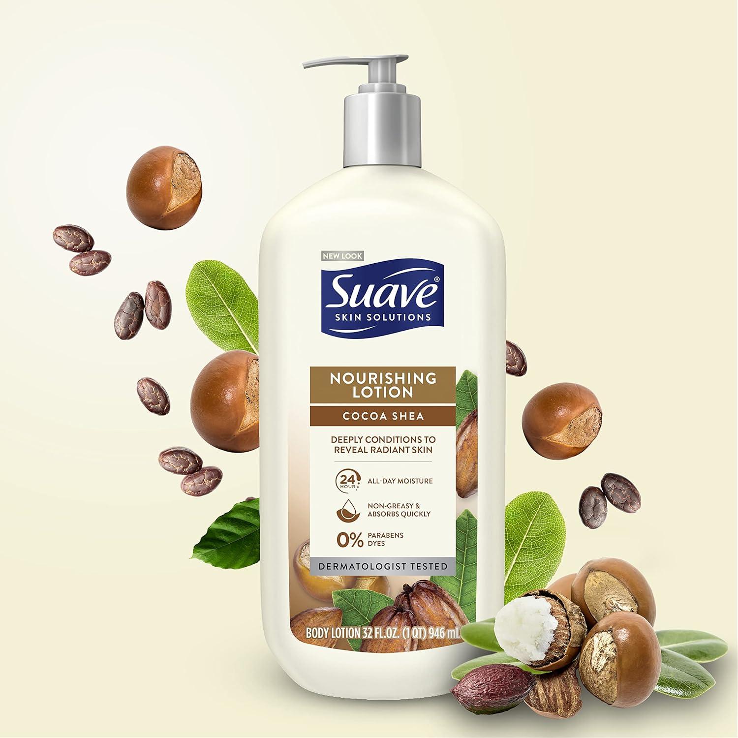 Suave Skin Solutions Cocoa Butter & Shea Body Lotion 32 oz - Hydrating ...