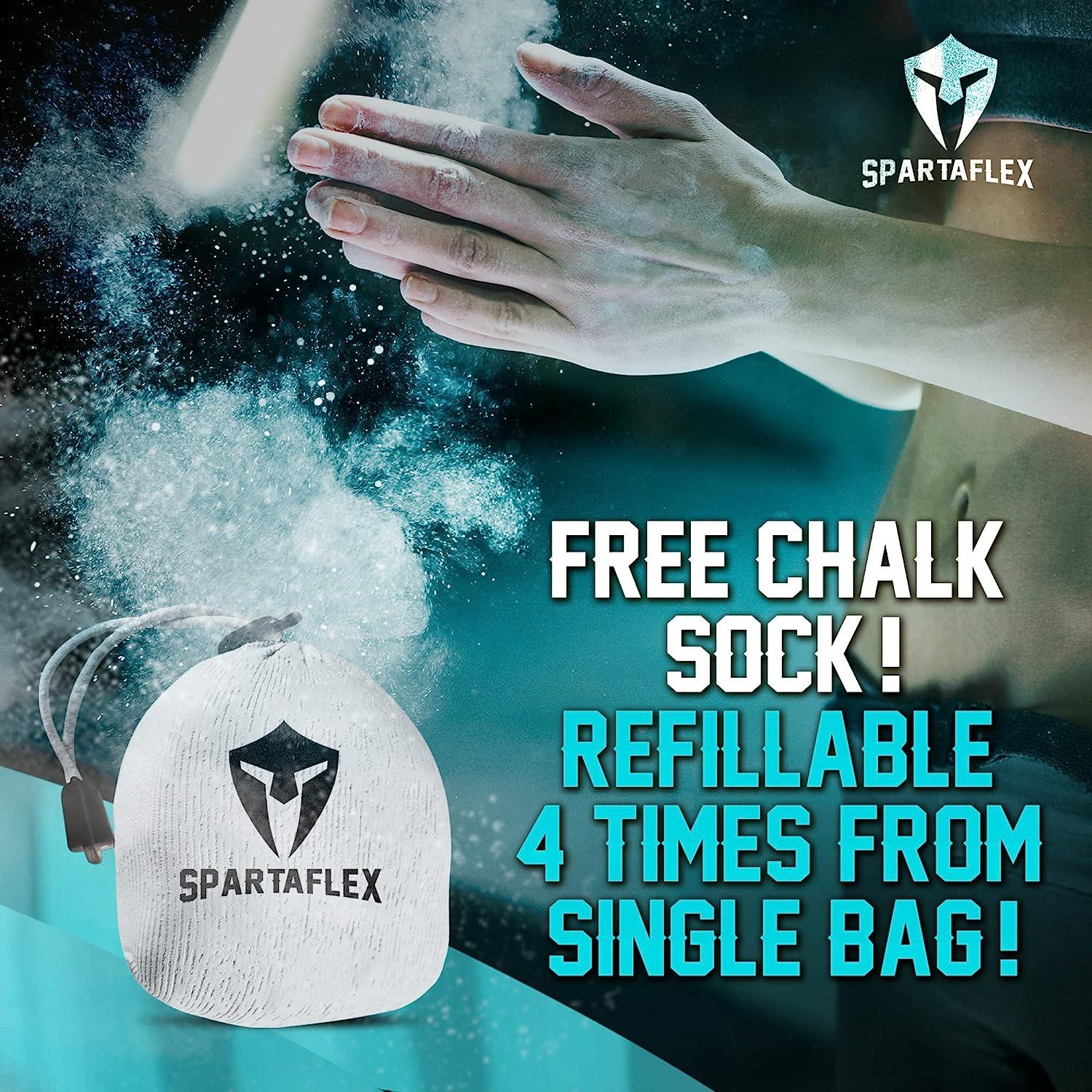 SpartaFlex 10.5oz Rock Climbing Chalk with Free Refillable Chalk Ball ...