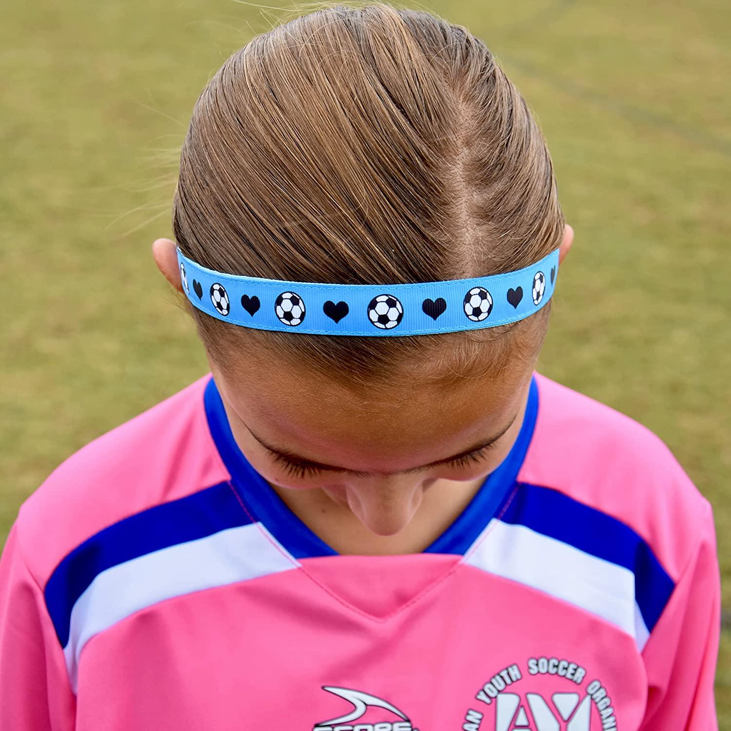 FROG SAC Girls Soccer Headbands - Adjustable No Slip Sports Hair Bands ...