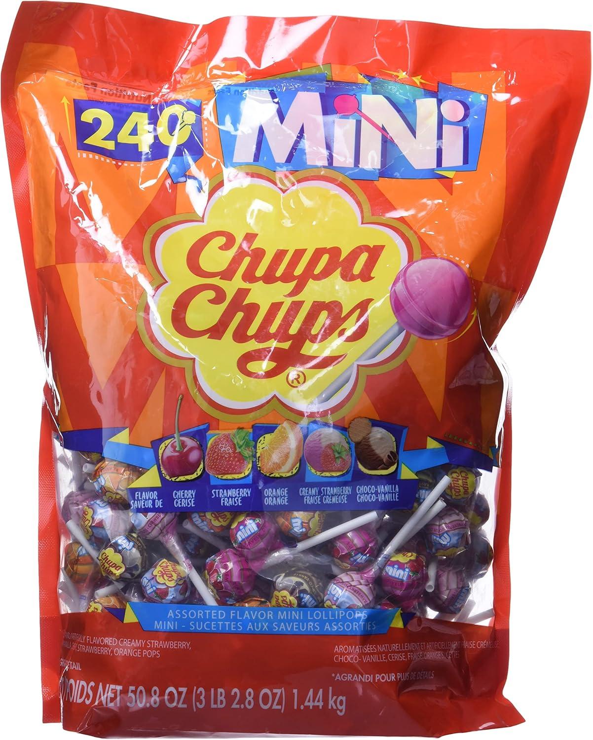 Chupa Chups Lollipops Mini Assorted Flavours 240 Count & (1) bag ...