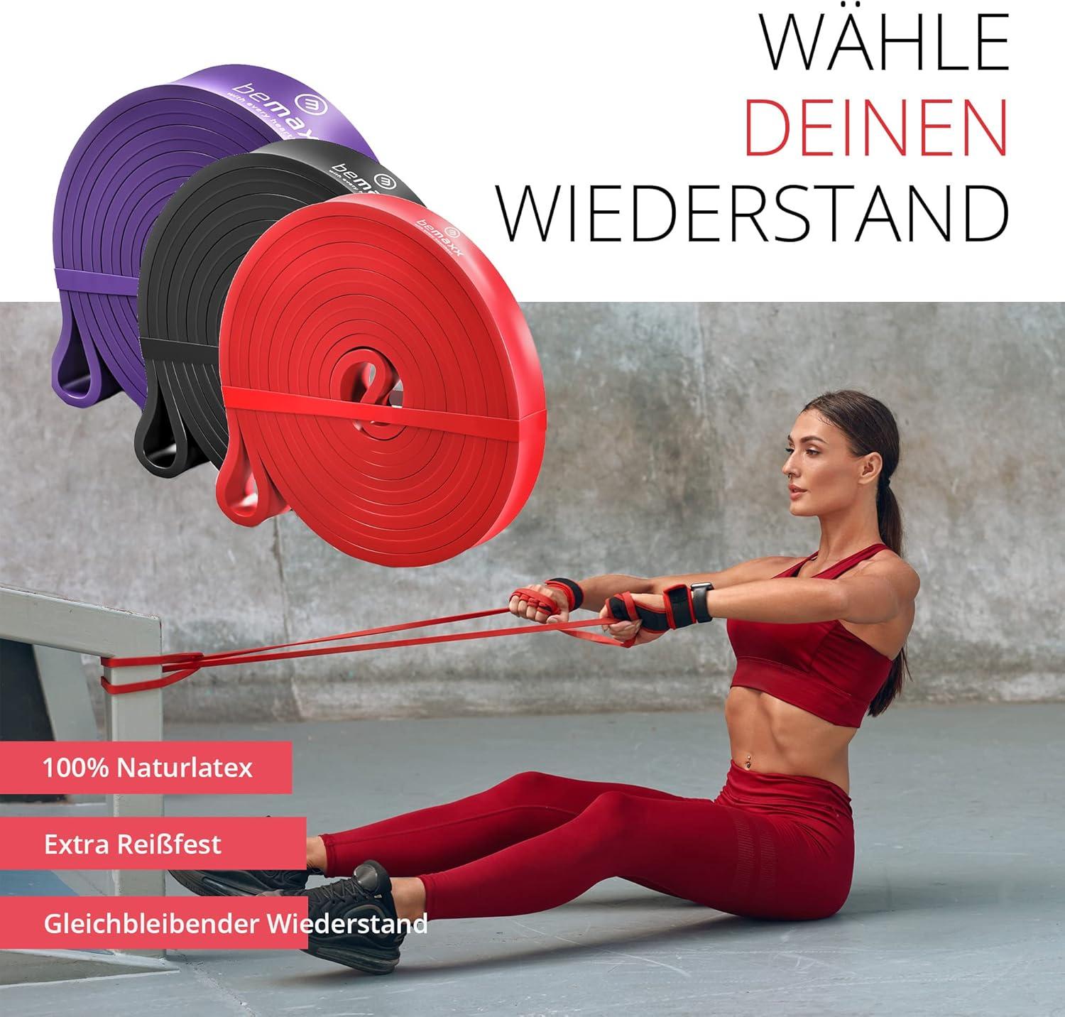 Fitness Band Pull Up Resistance Band Set | Tapping Aid & Training Guide ...