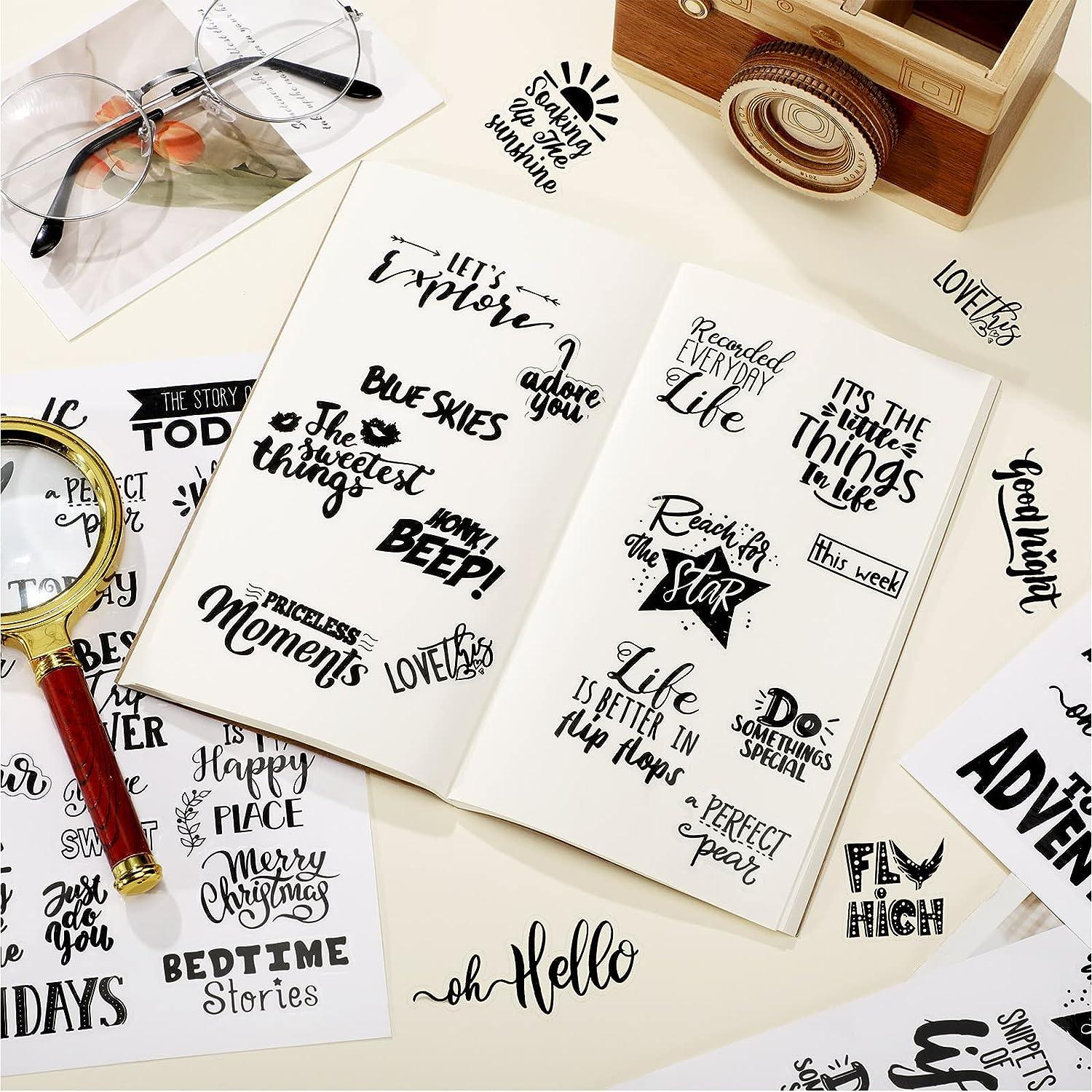 546 Pcs 24 Sheets Vintage Words Stickers for Journaling Nice Words ...