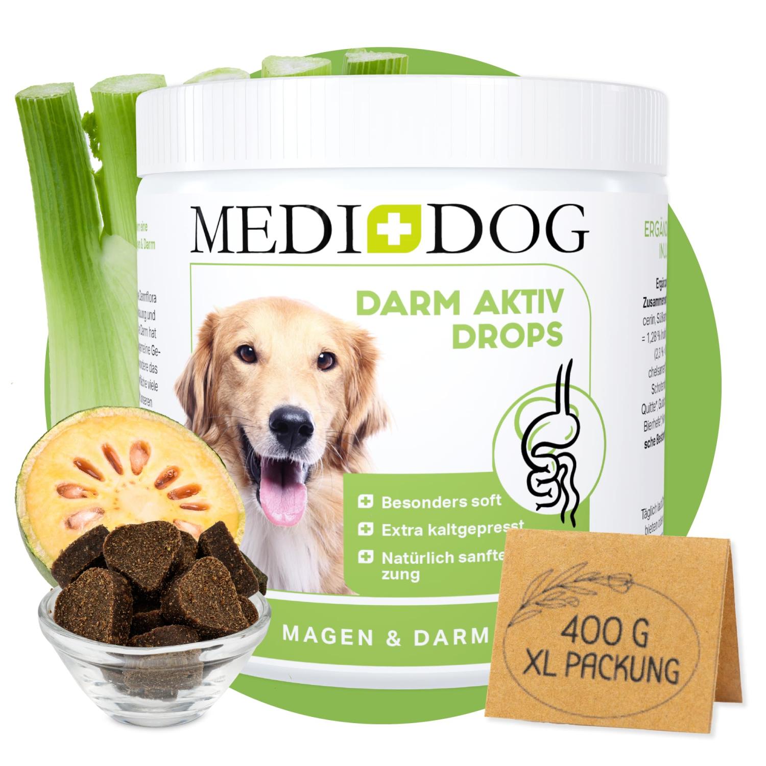 Medidog Darm Active Drops - 400g - Cold-Pressed Support for Dogs - Aids ...