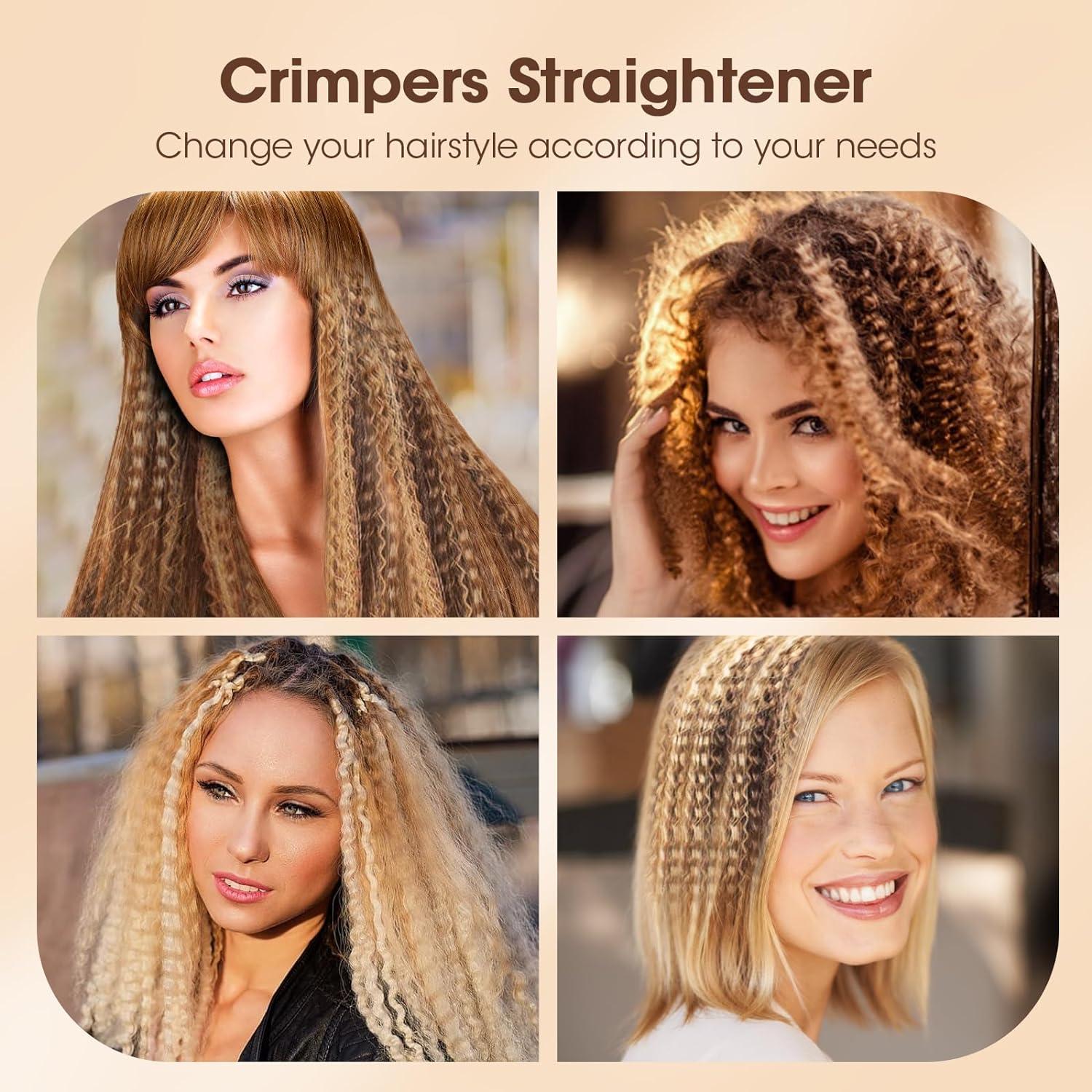 1 Inch Mini Wireless Hair Crimper USB Rechargeable Crimping Iron Hair ...